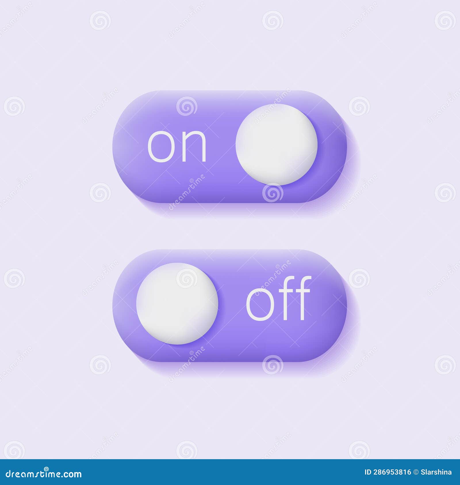 3d on and Off Toggle Button. Purple Slide Bar Icon. Unlock and Lock ...