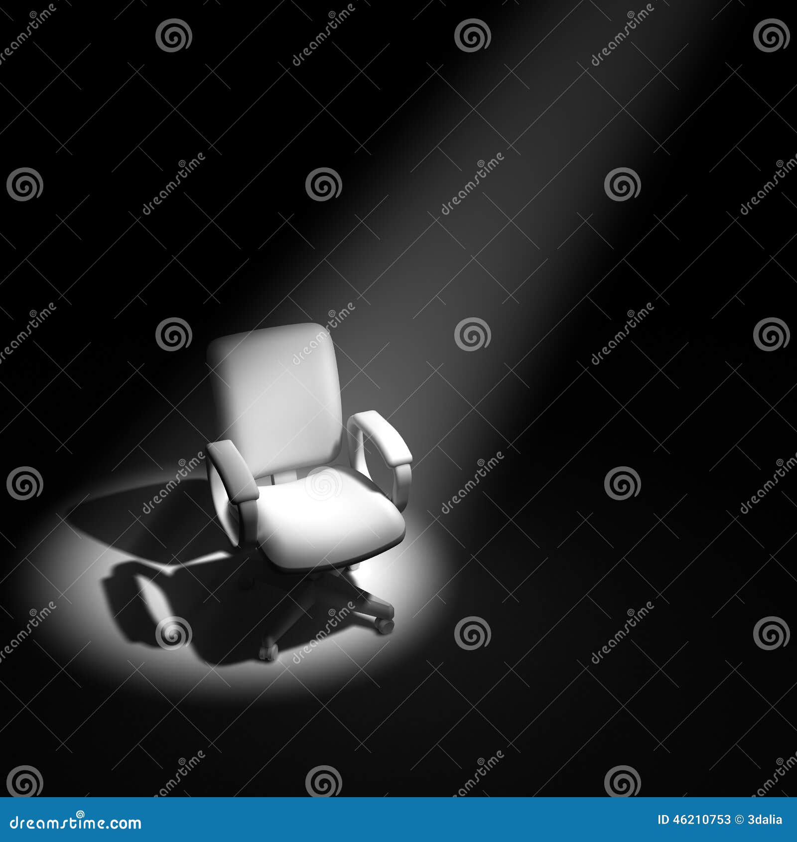 3d Office Chair in Spotlight Stock Illustration - Illustration of ...