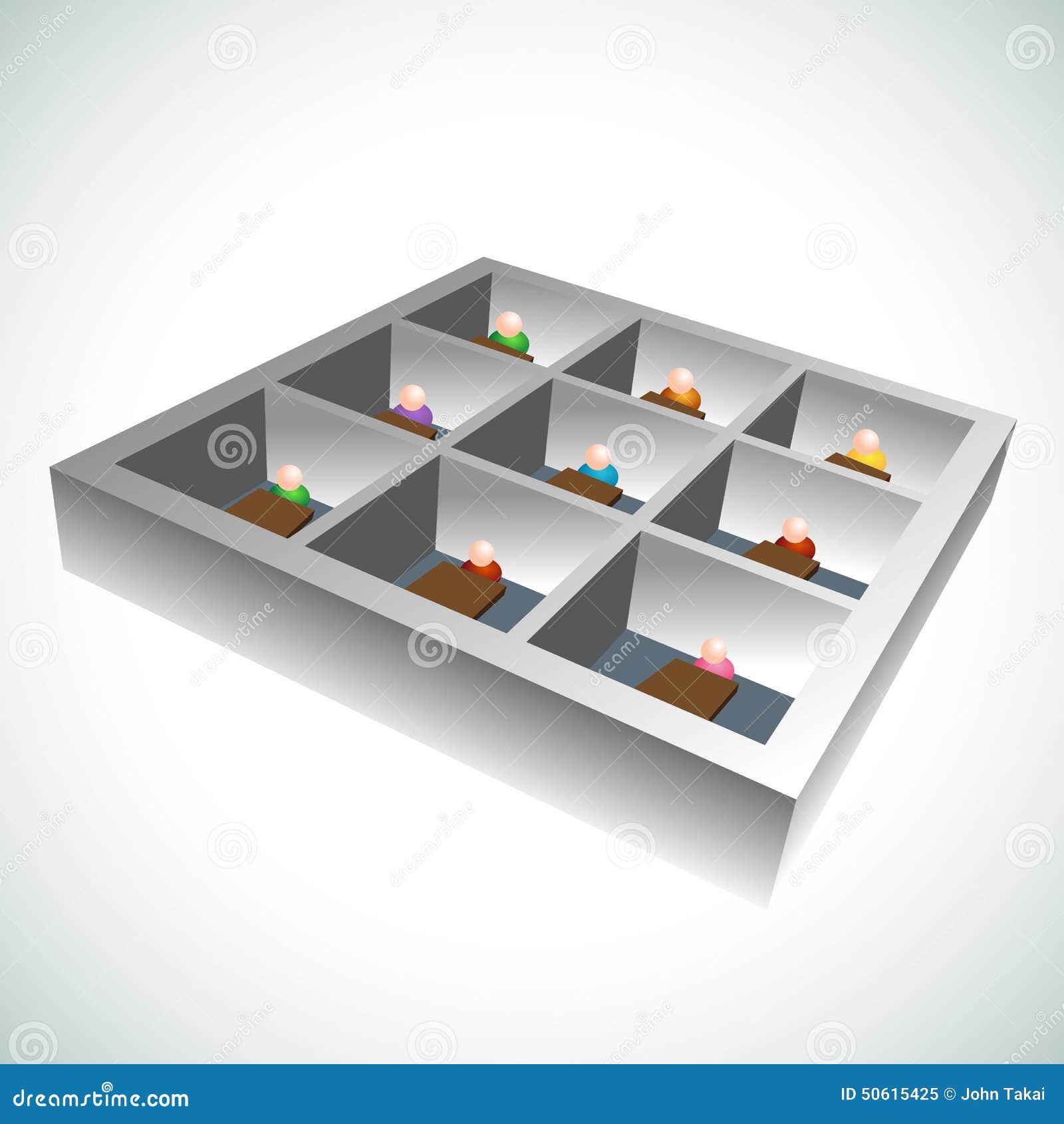 Set Of Office Cubicles Cartoon Icon Design Template With Various Models ...