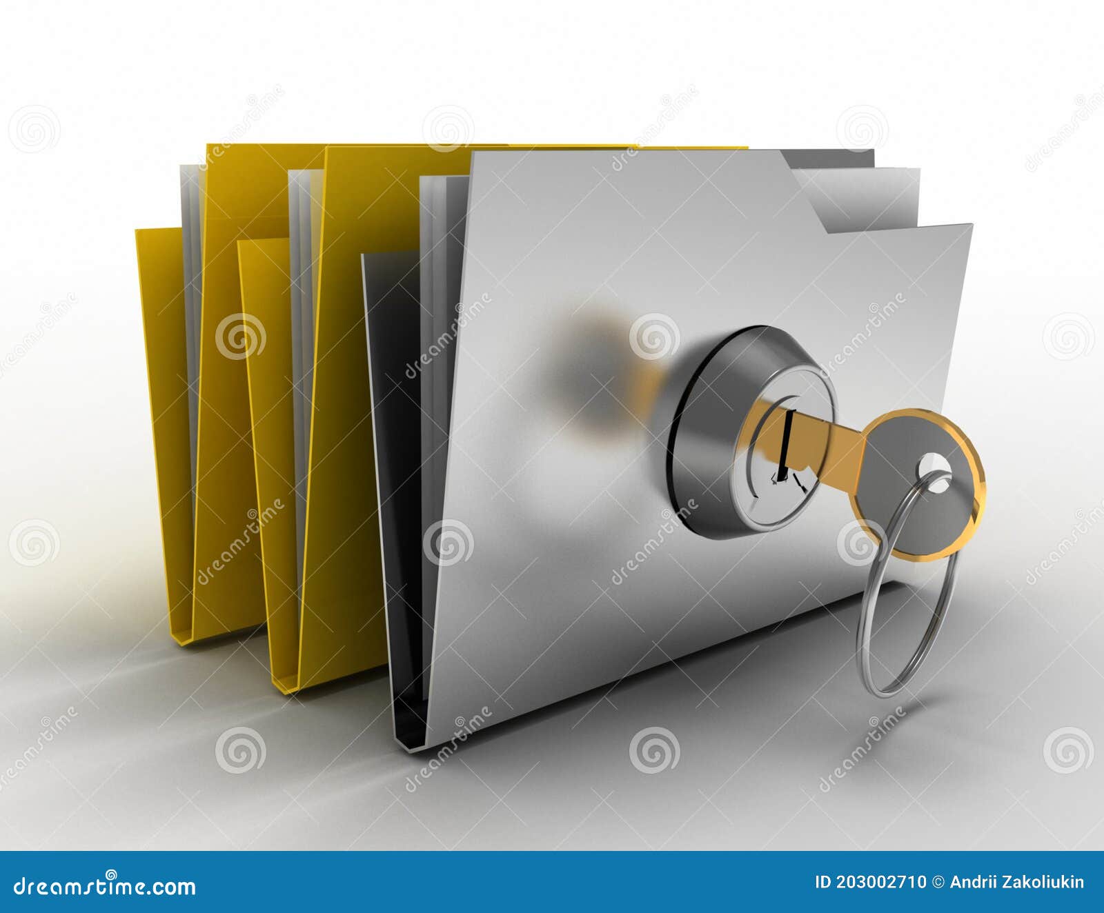 3d Office Folder and Key . Illustration Stock Illustration ...