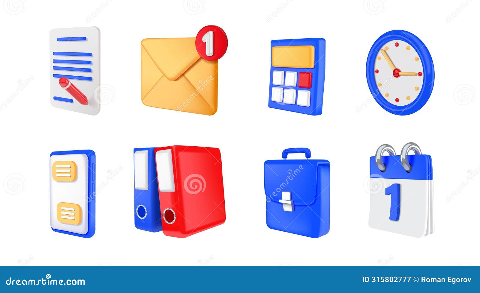 Set Envelope, File Document, Clock, Megaphone, Document With Graph ... Set Envelope, File Document, Clock, Megaphone, Document With Graph ...