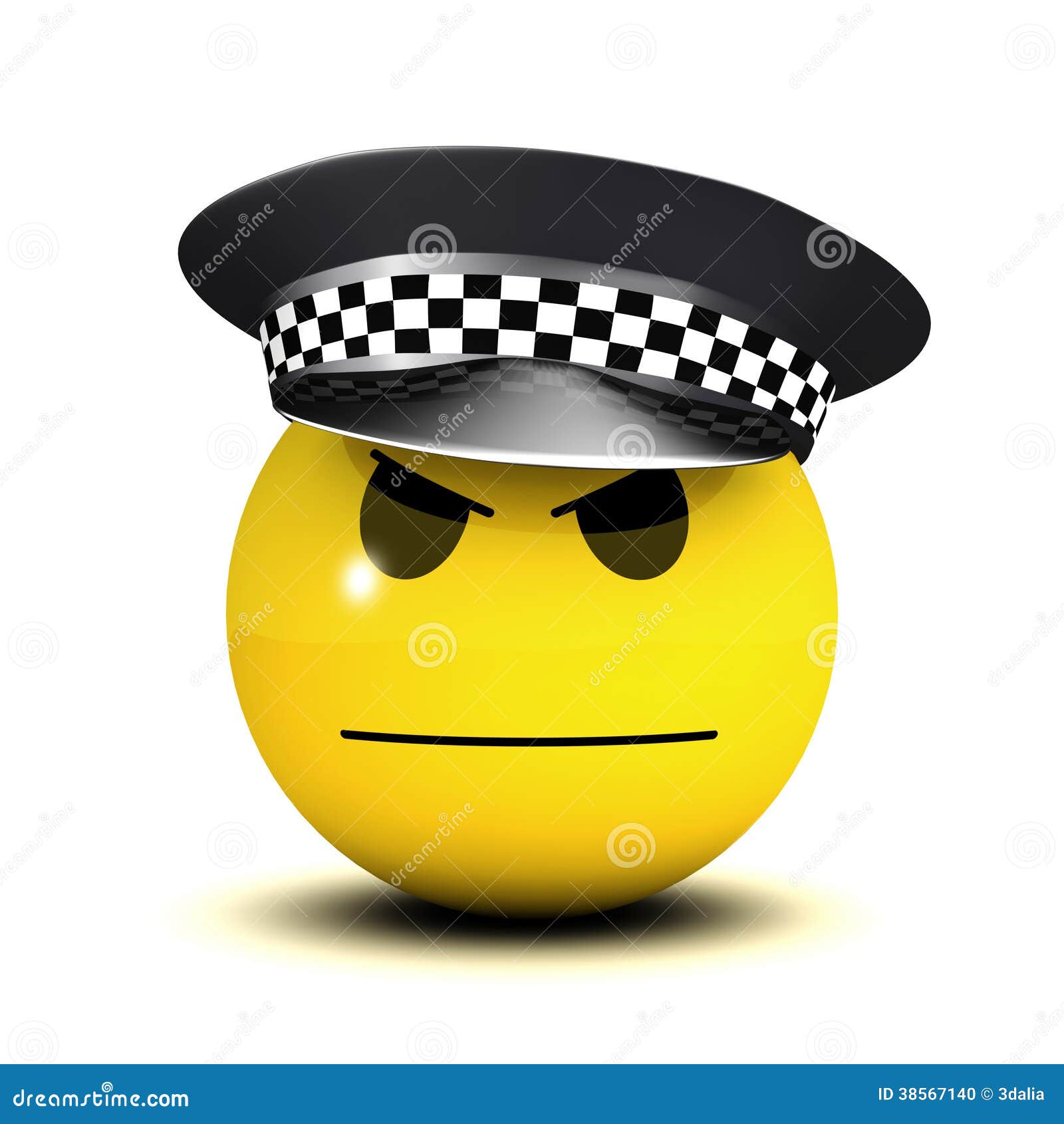 3d Officer smiley stock illustration. Illustration of positive - 38567140