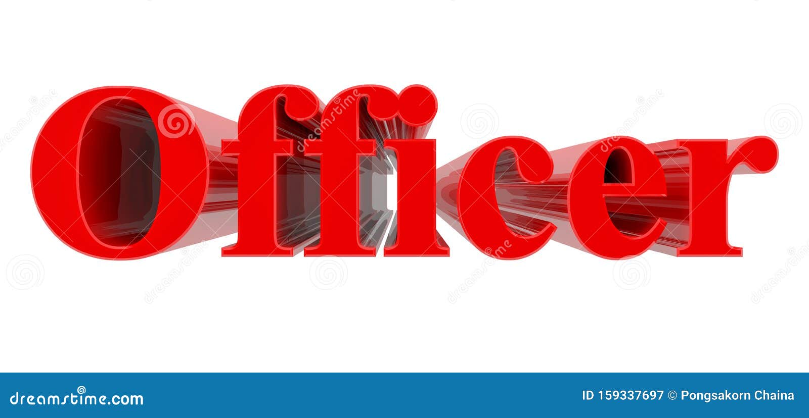 3D Officer Word on White Background 3d Rendering Stock Illustration ...