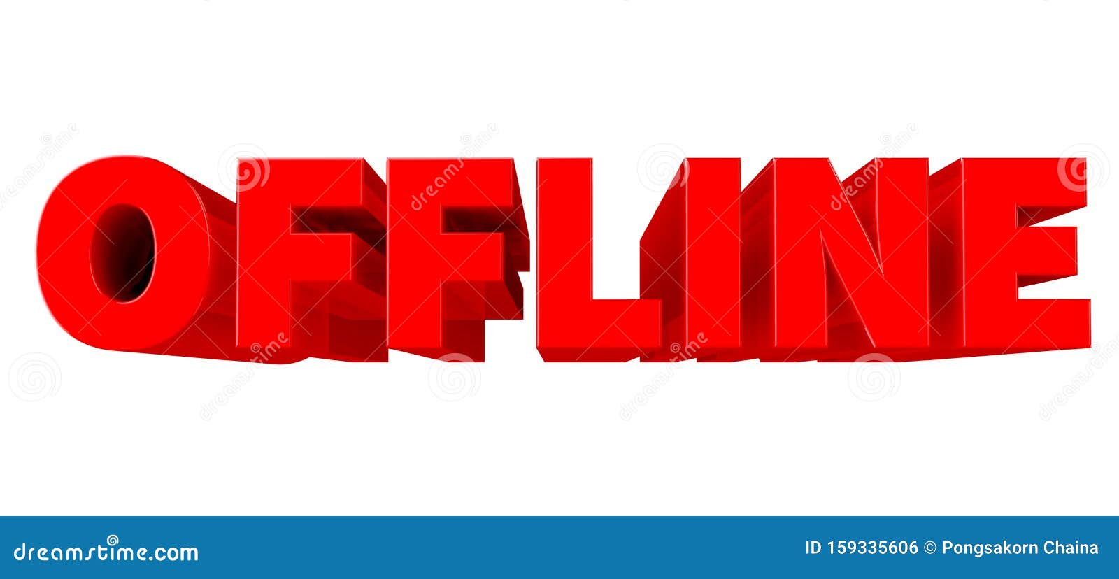 3D OFFLINE Word EXPLANATION Word Isolated on White Background 3d ...