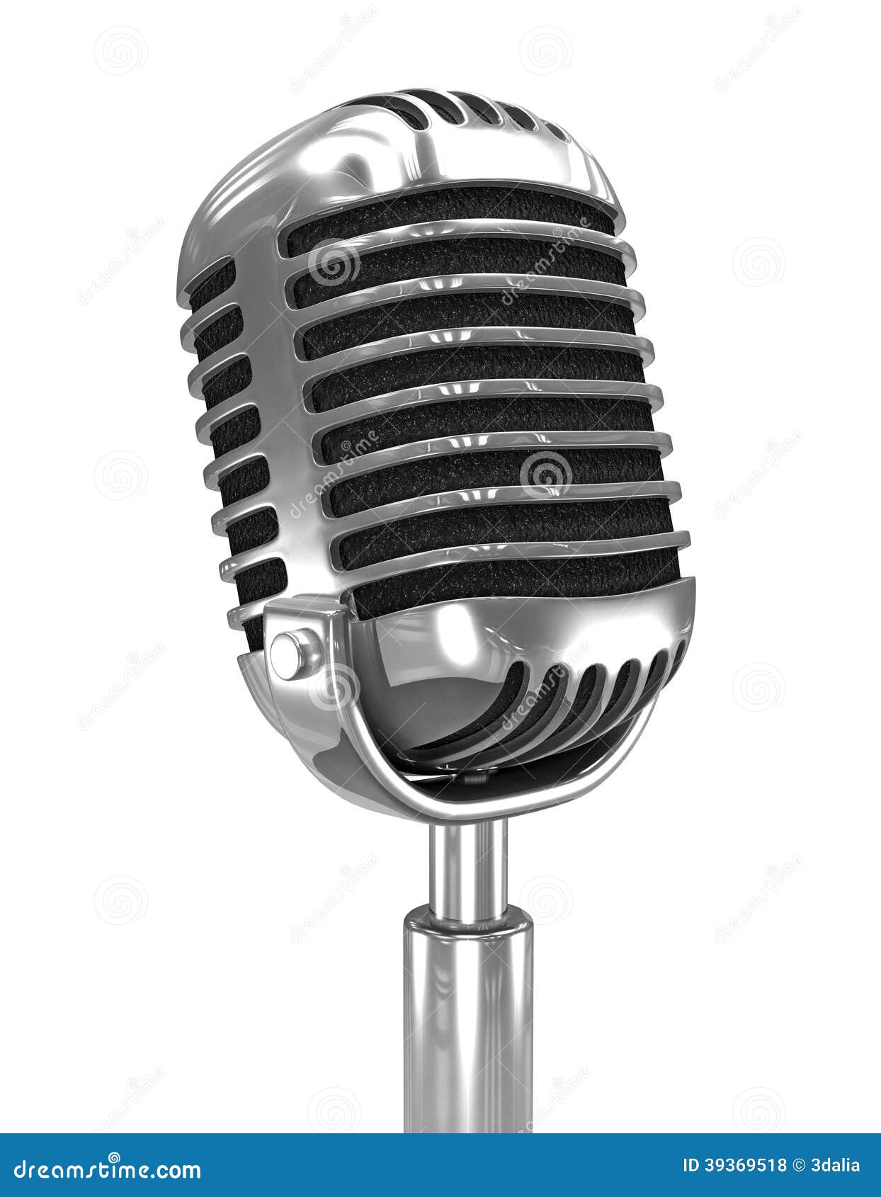 3d Old radio microphone stock illustration. Illustration of singing ...