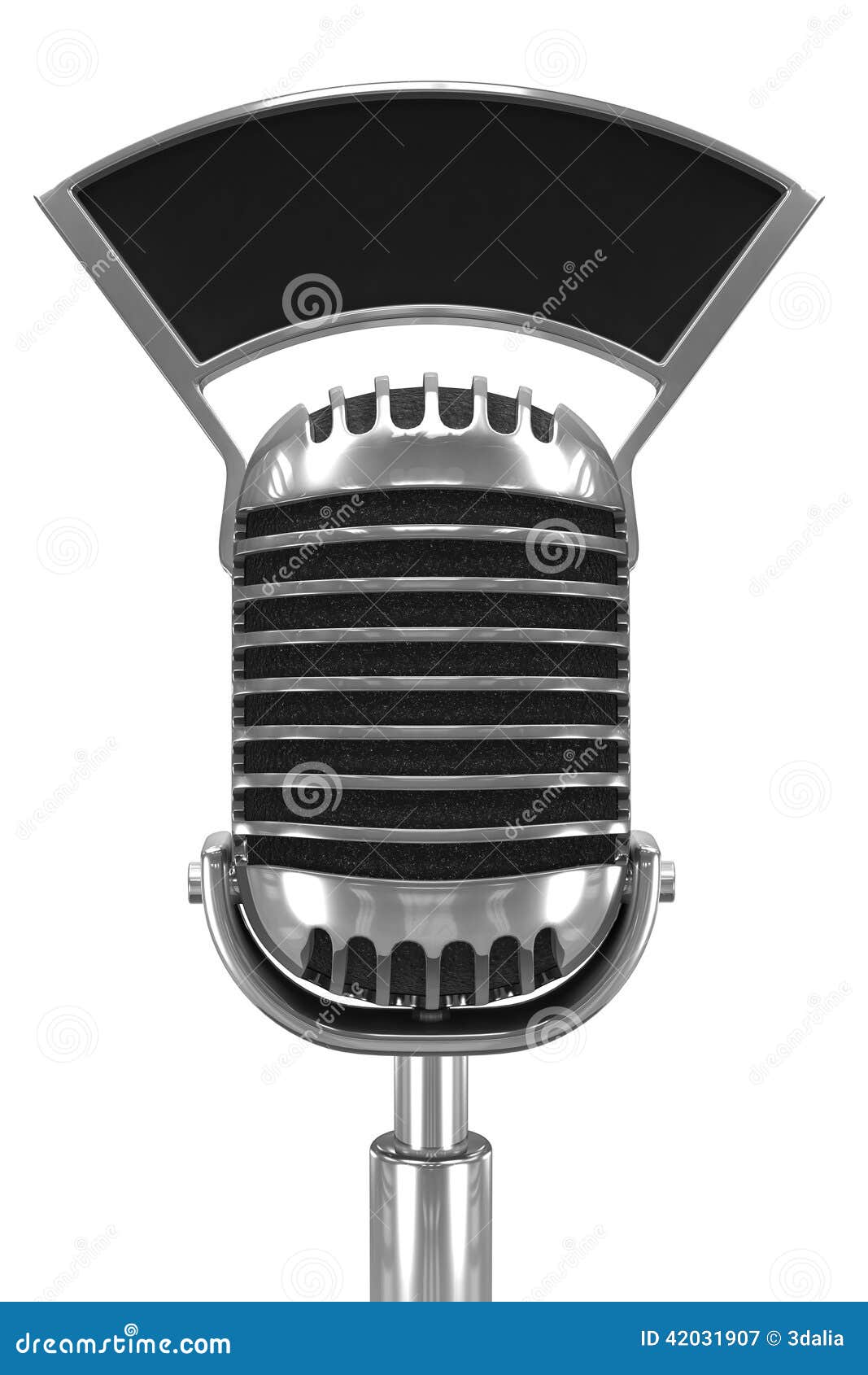 3d Old Retro Radio Microphone Stock Illustration - Illustration of ...