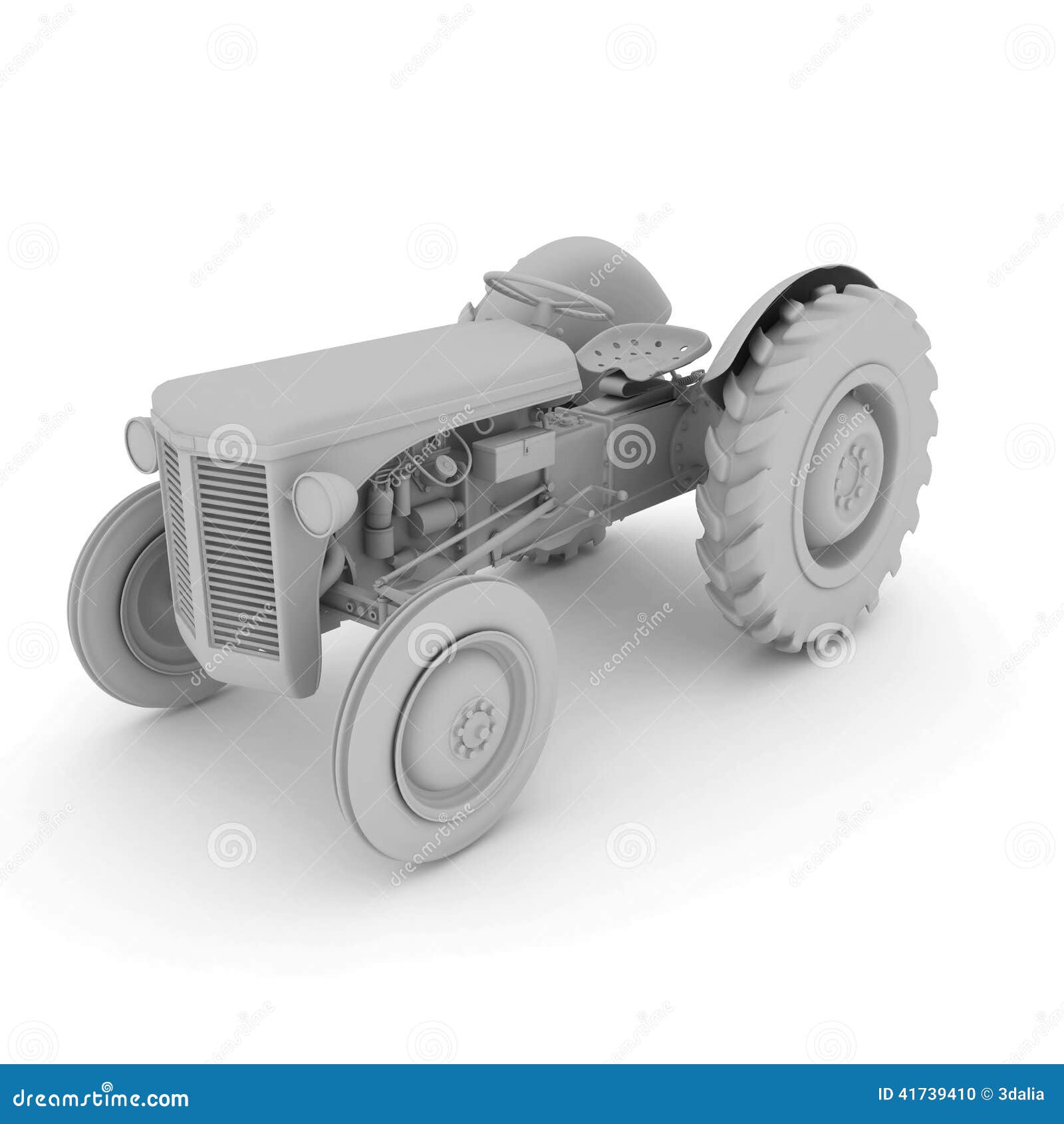 3d Old tractor stock illustration. Illustration of transport - 41739410