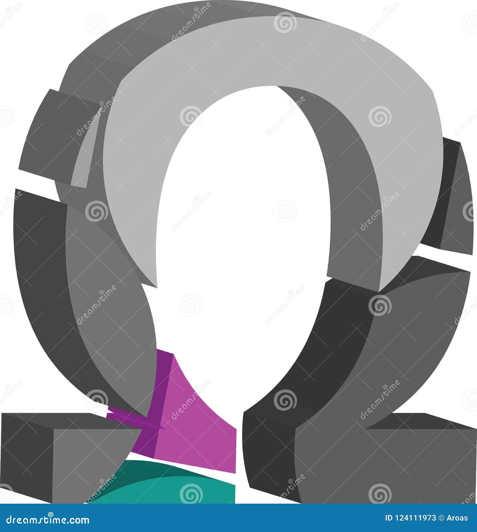 3d OMEGA symbol stock vector. Illustration of element - 124111973