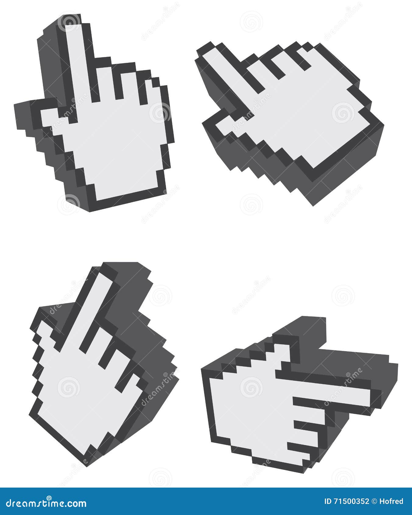 3D One Finger Click Web Icon Vector Illustration Stock Vector ...