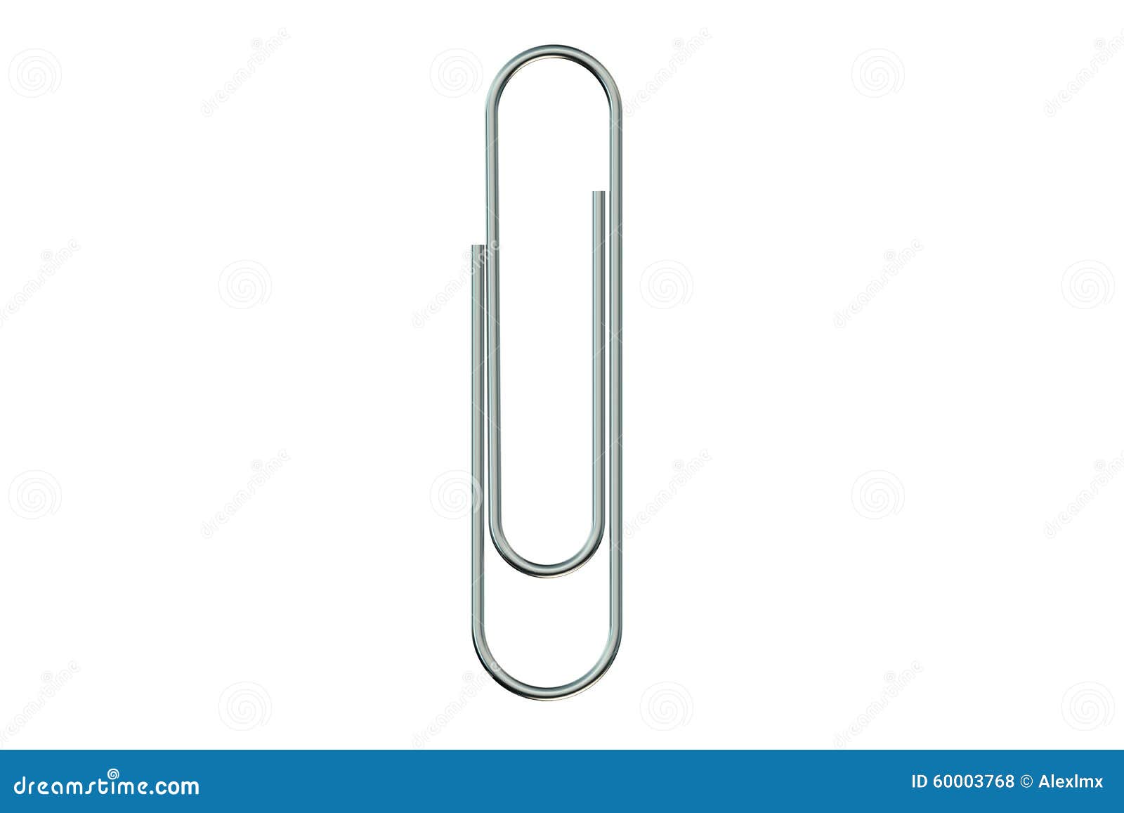 3D one Paper Clip stock illustration. Illustration of holder - 60003768
