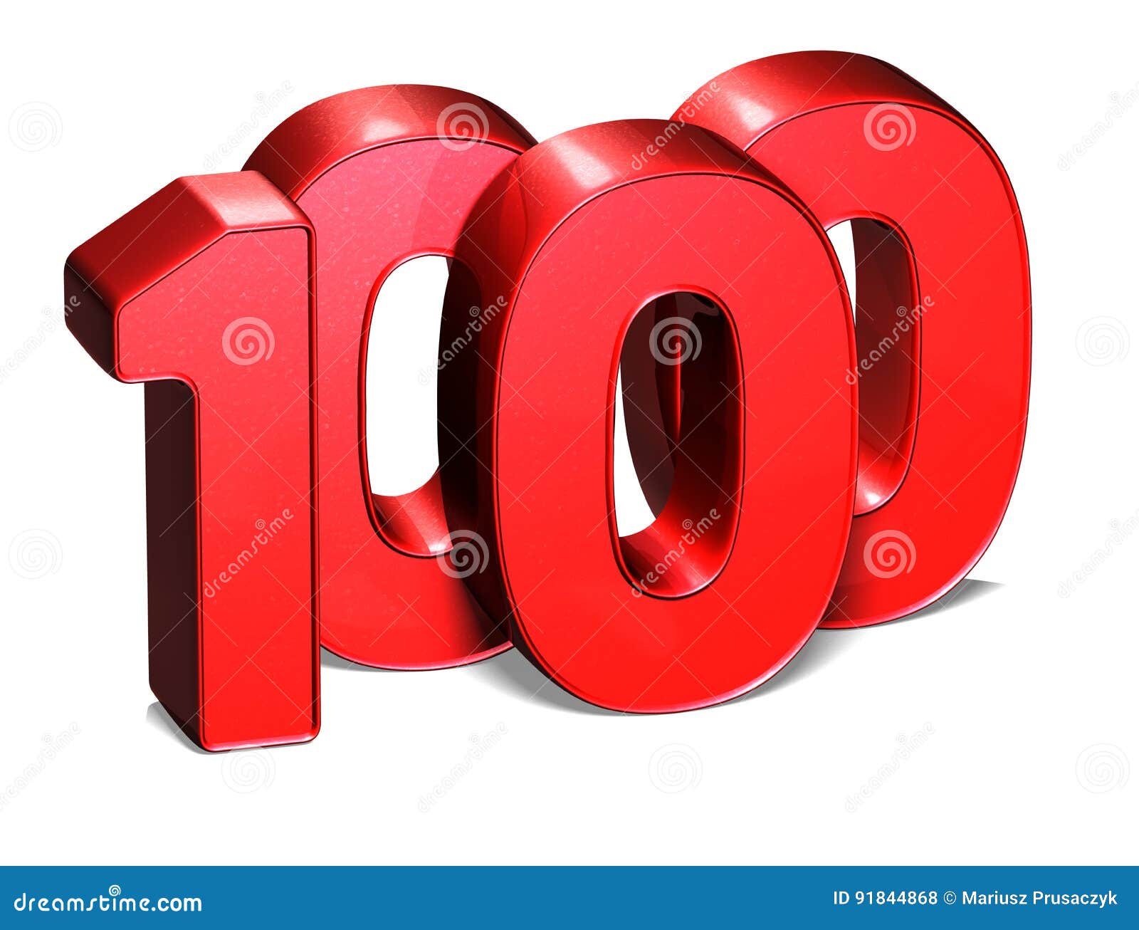 3D One Thousand on White Background Stock Illustration - Illustration ...