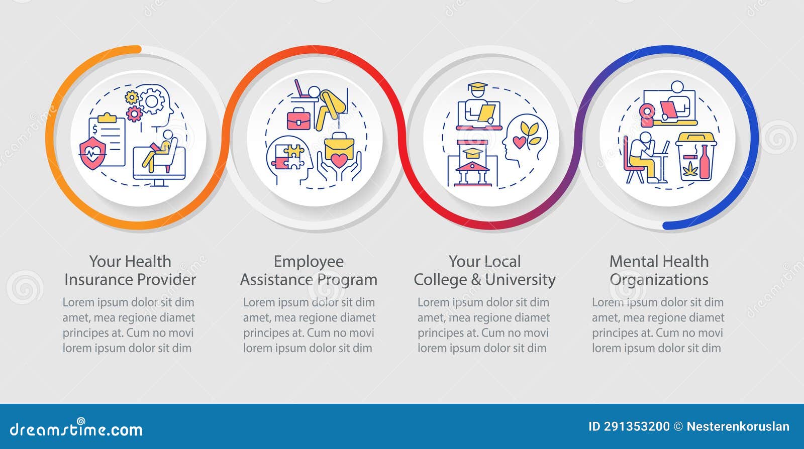 2D Online Therapy Layout with Thin Line Icons Concept Stock ...