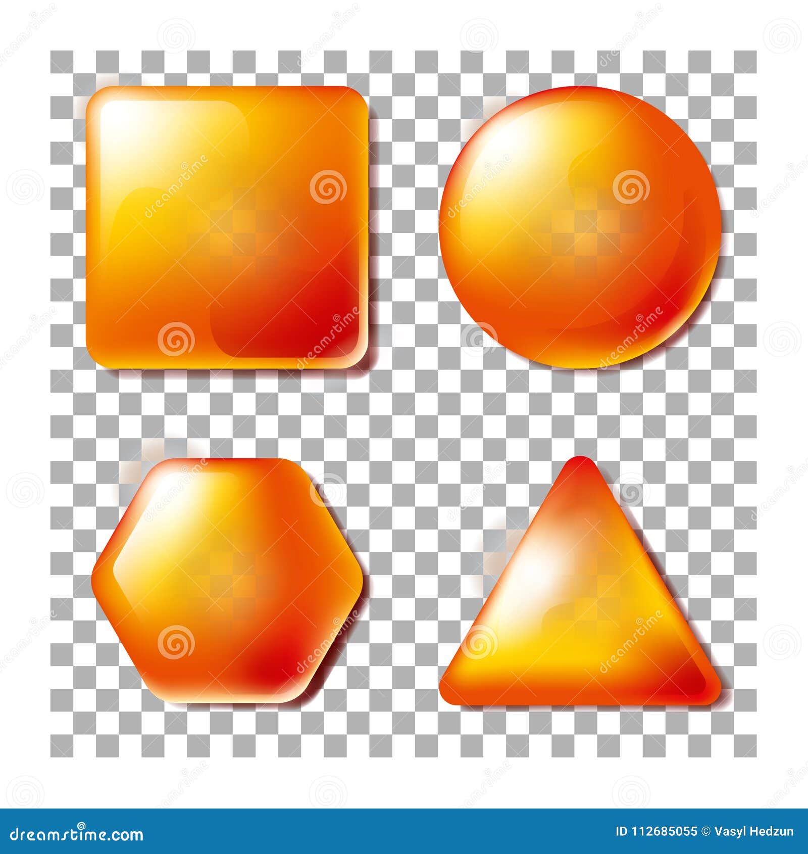 3D Opacity Square, Circle, Hexagon, Triangle. Set of Blank and ...