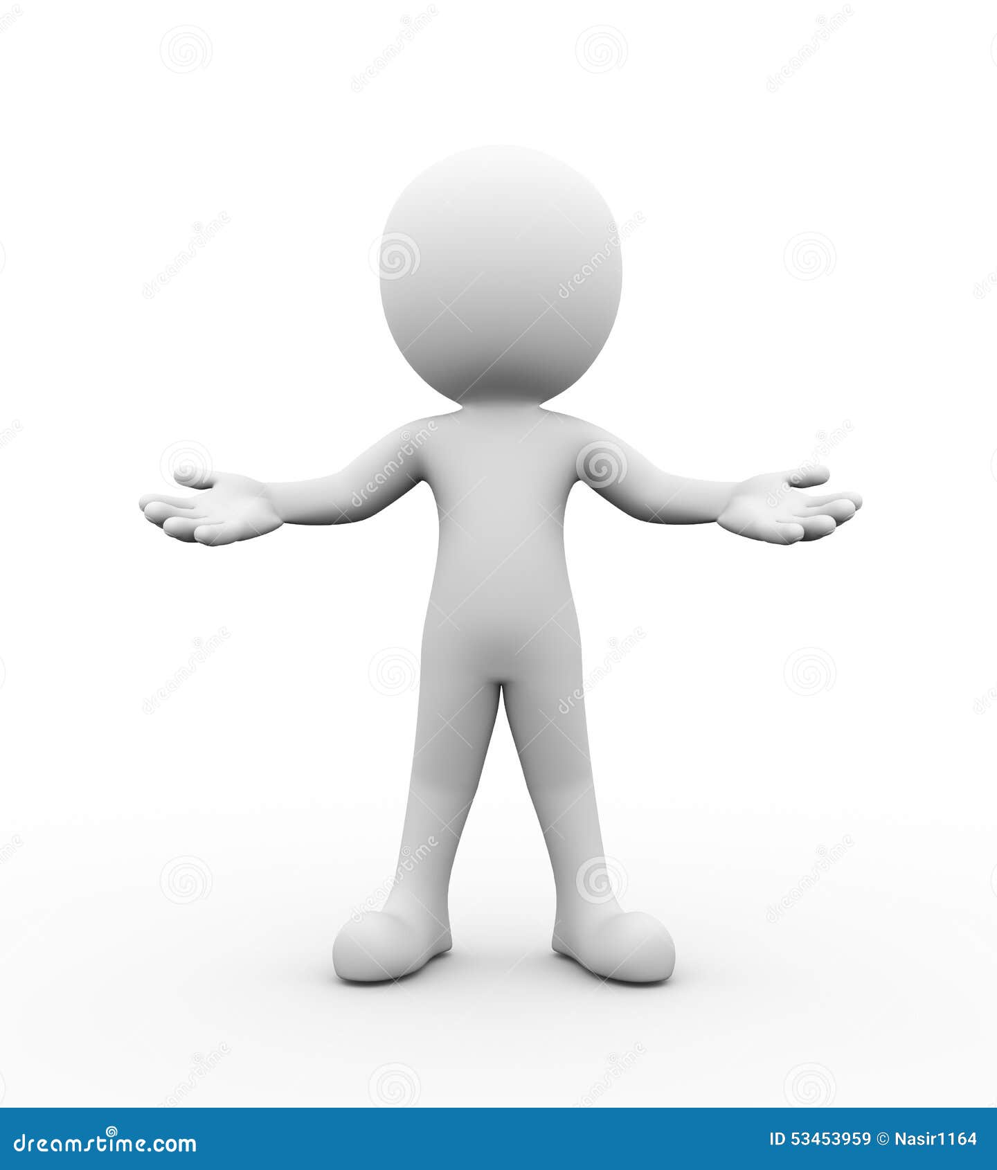 3d Open Arm Welcome Gesture Posture Pose Stock Illustration ...
