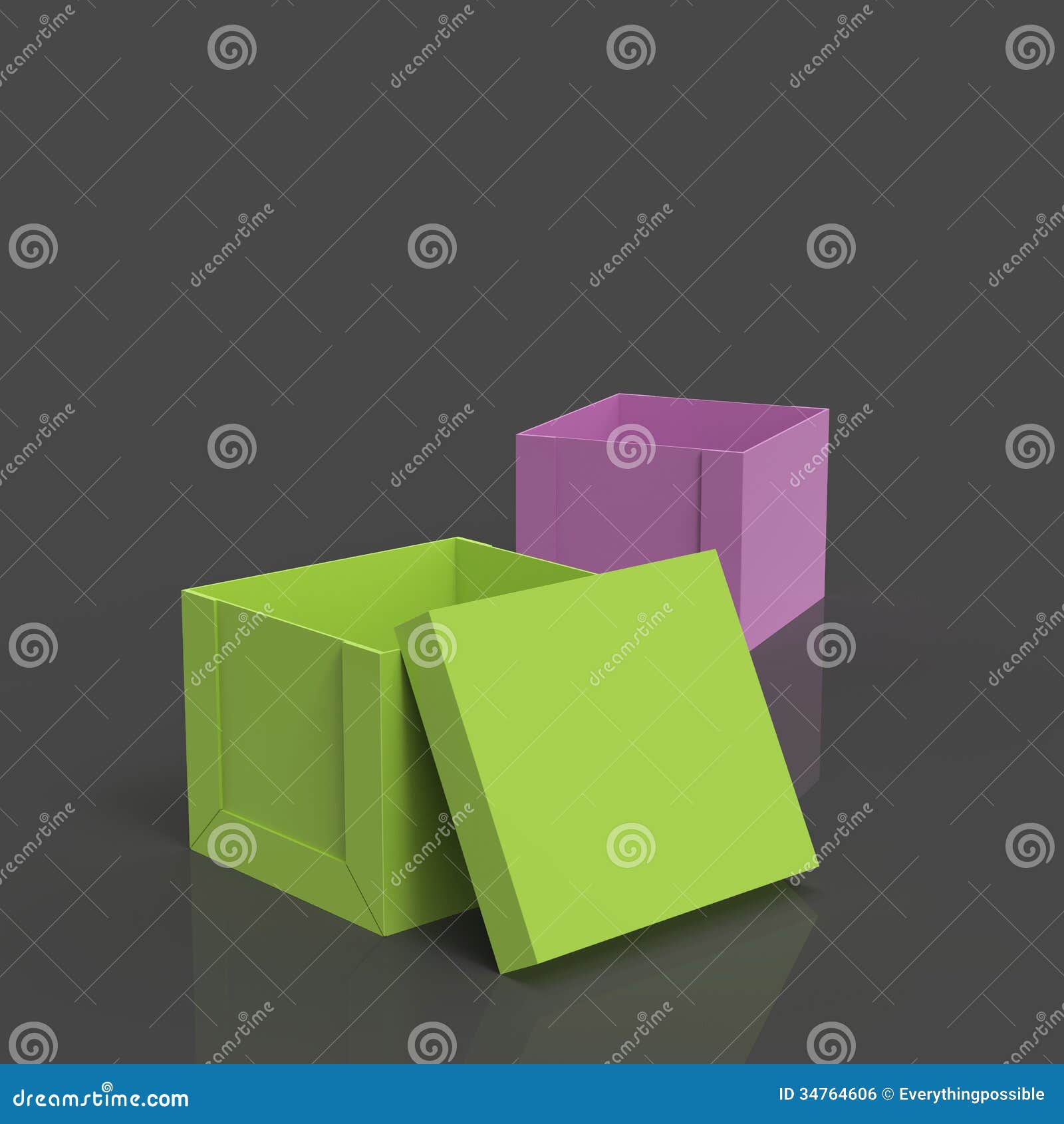 3d Open Blank Box As Thinking Outside the Box Stock Illustration ...