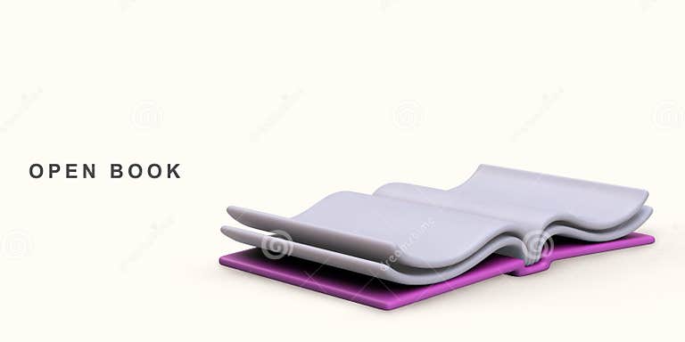 3d Open Book on White Background. Vector Illustration Stock ...