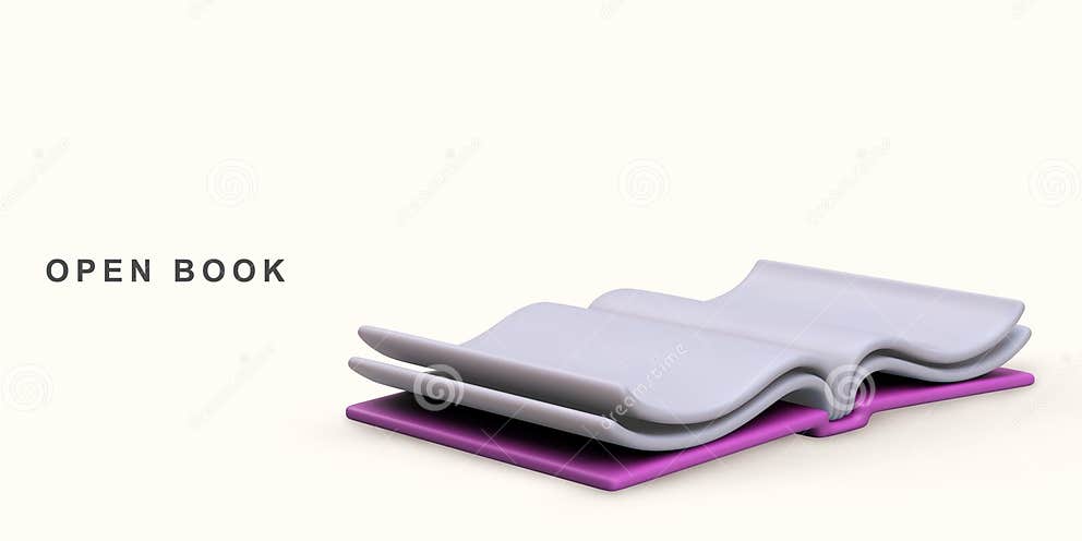 3d Open Book on White Background. Vector Illustration Stock ...