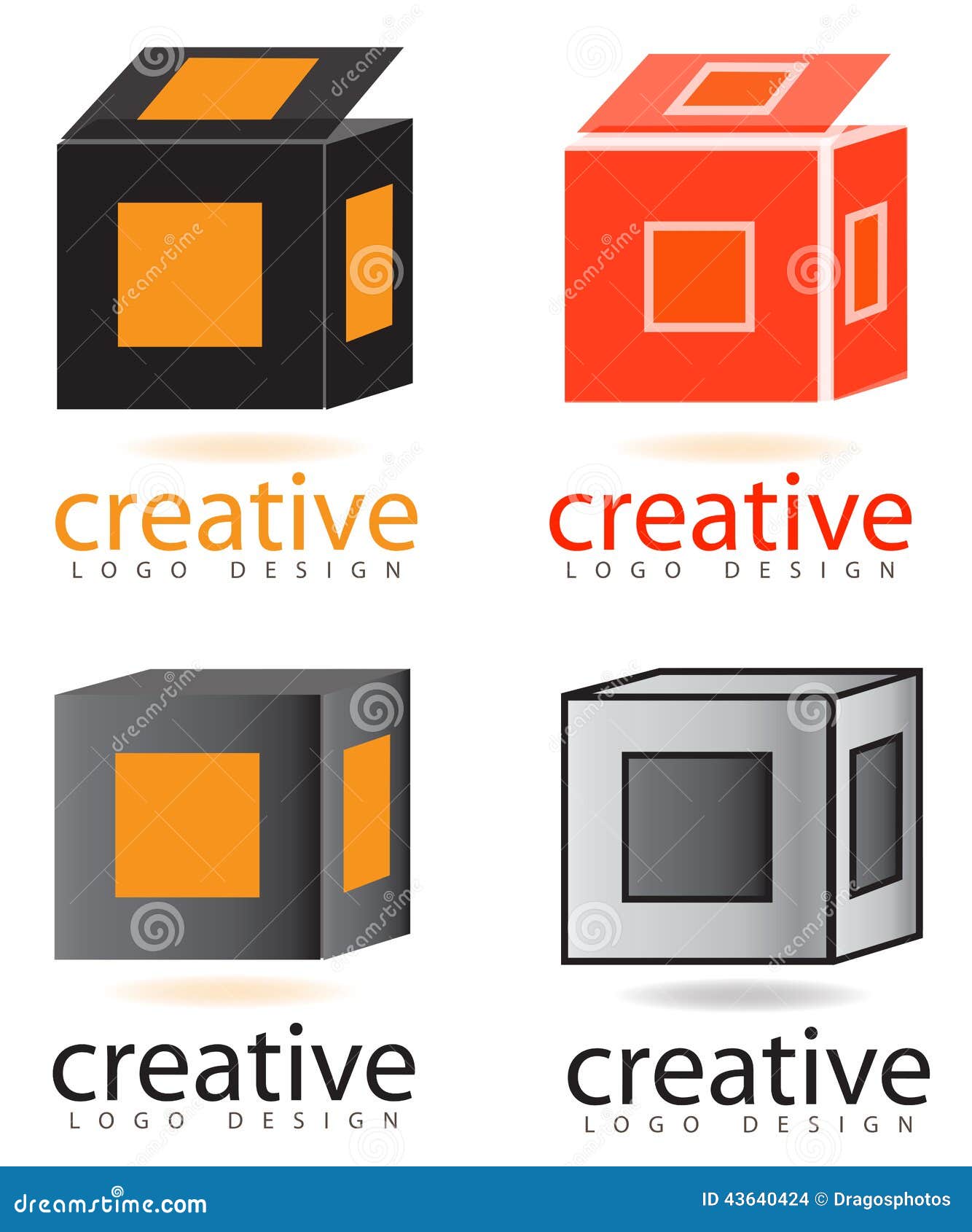 3D open box logo stock illustration. Illustration of element - 43640424