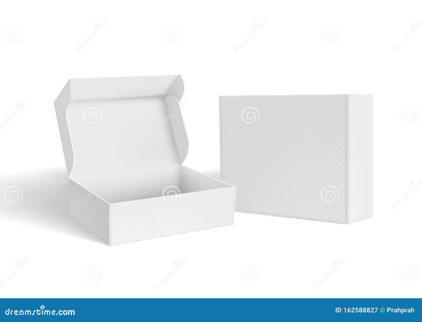 3D Open and Close Blank Packaging Box Stock Illustration - Illustration ...