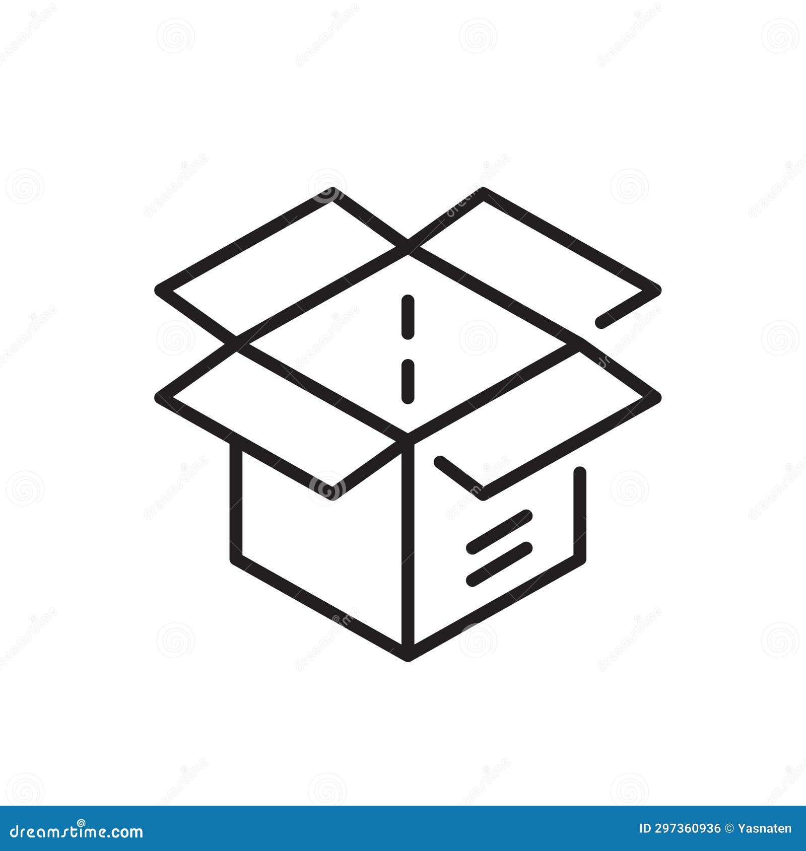 3d Open Parcel Box. Cardboard Package for Goods Shipment Stock ...