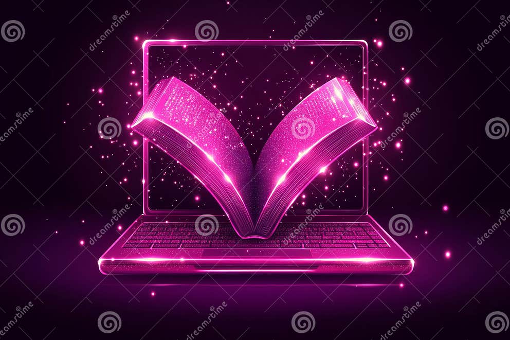 3d Open Textbook Image. Polygonal Notebook Mesh Art. Learning, Self ...