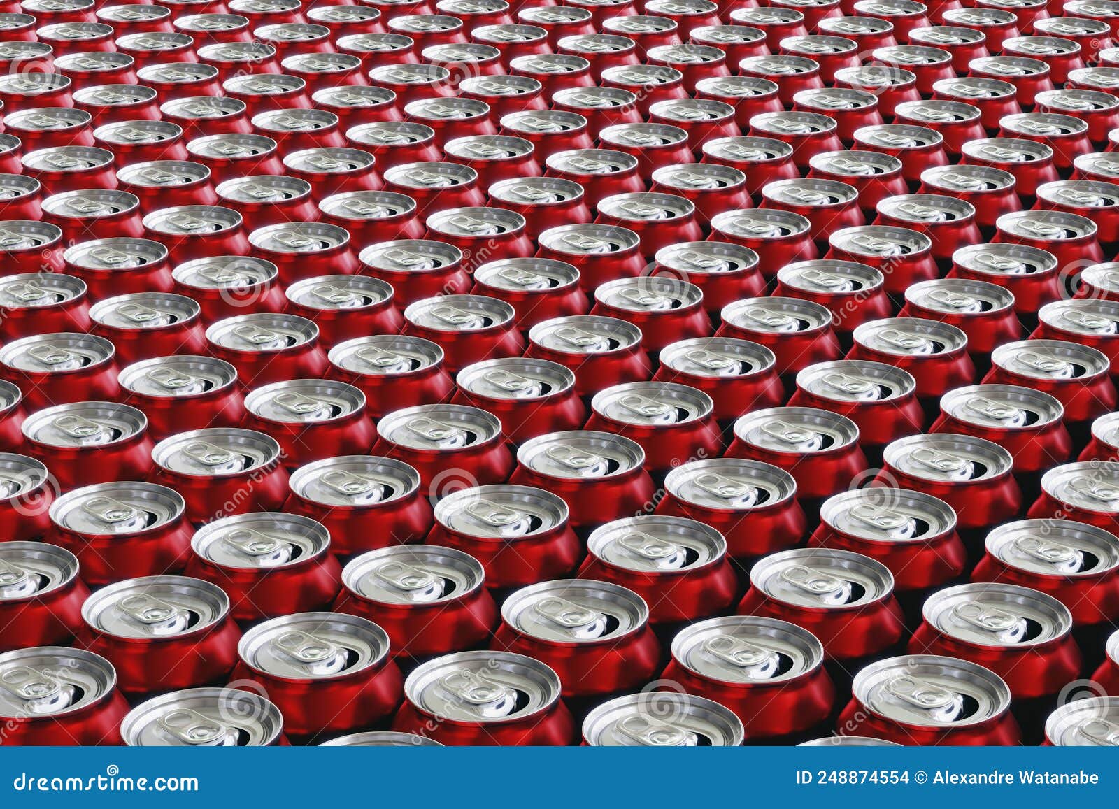 3D Opened Aluminum Beverage Cans Filling the Frame Stock Illustration ...