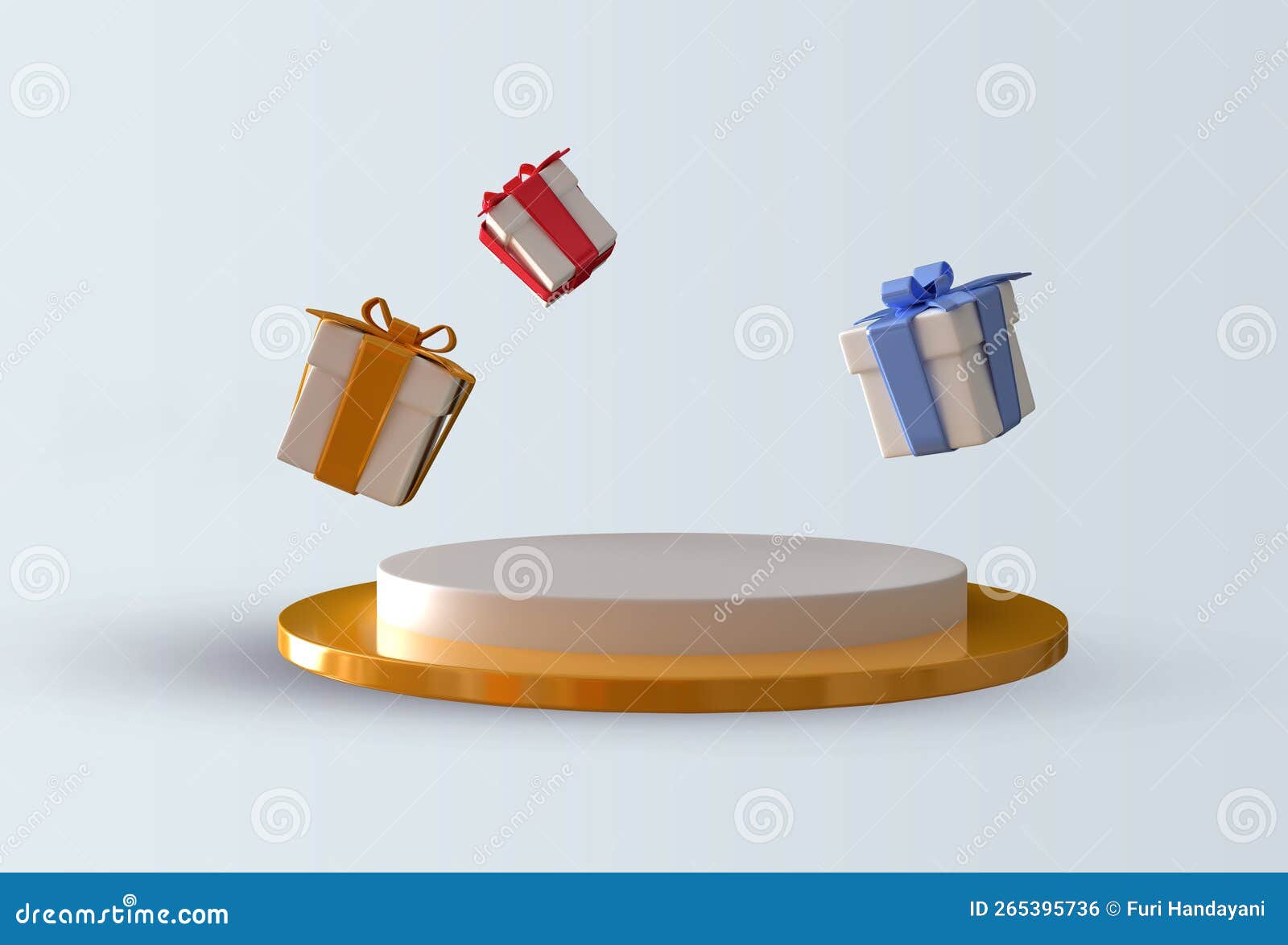 3d of Opened Surprise Gift Box Mockup. Stock Illustration ...