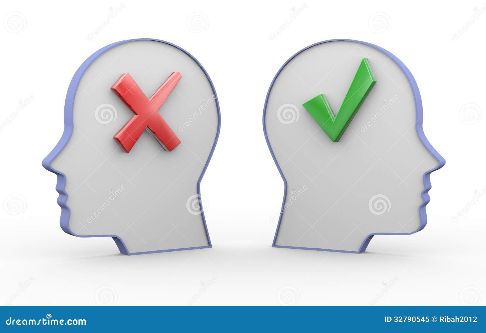 Human Heads Symbol With Fixed Mindset Vs Growth Mindset Concept ... Human Heads Symbol With Fixed Mindset Vs Growth Mindset Concept ...