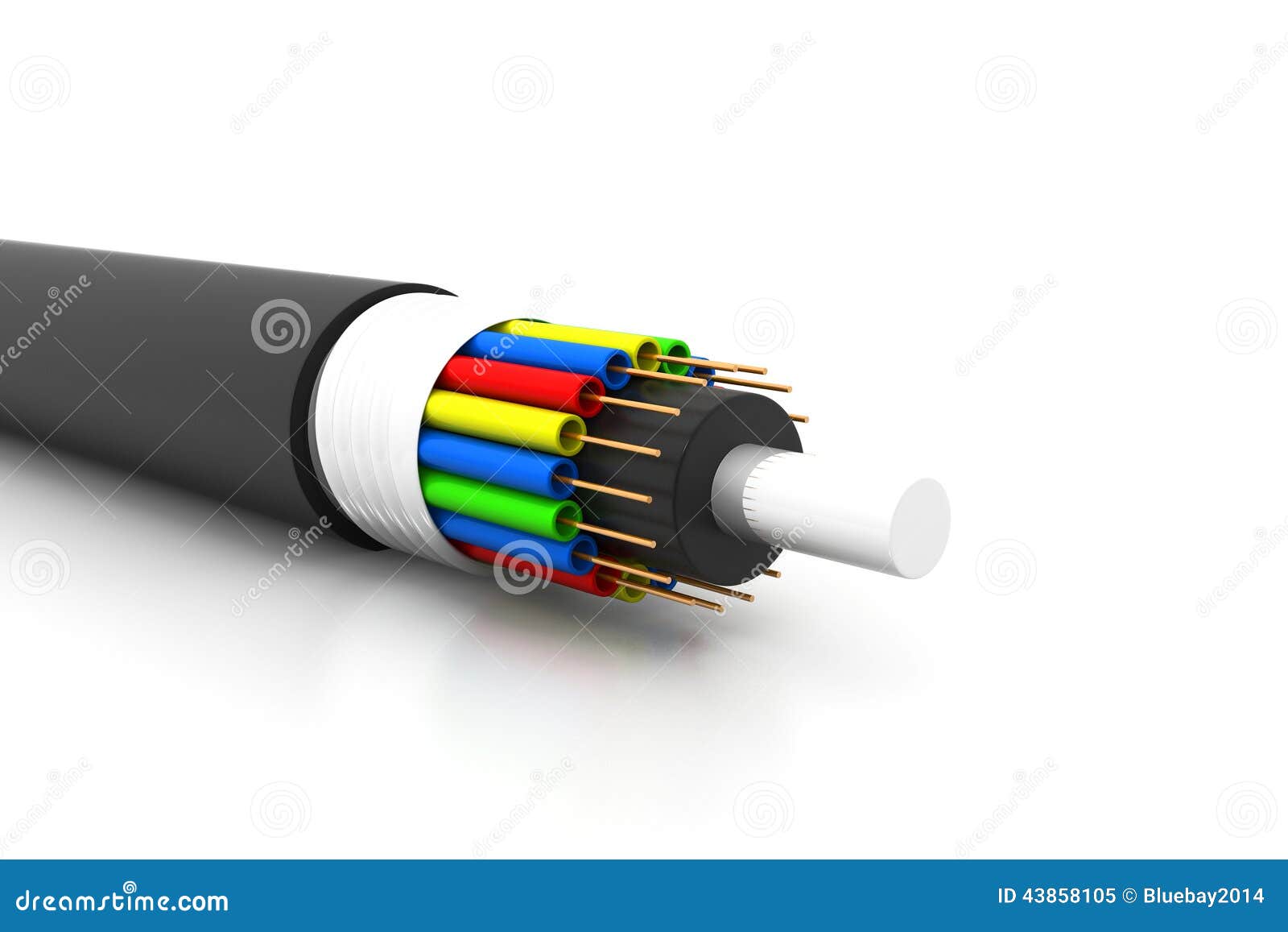 3d optic fiber cable stock illustration. Illustration of connect - 43858105