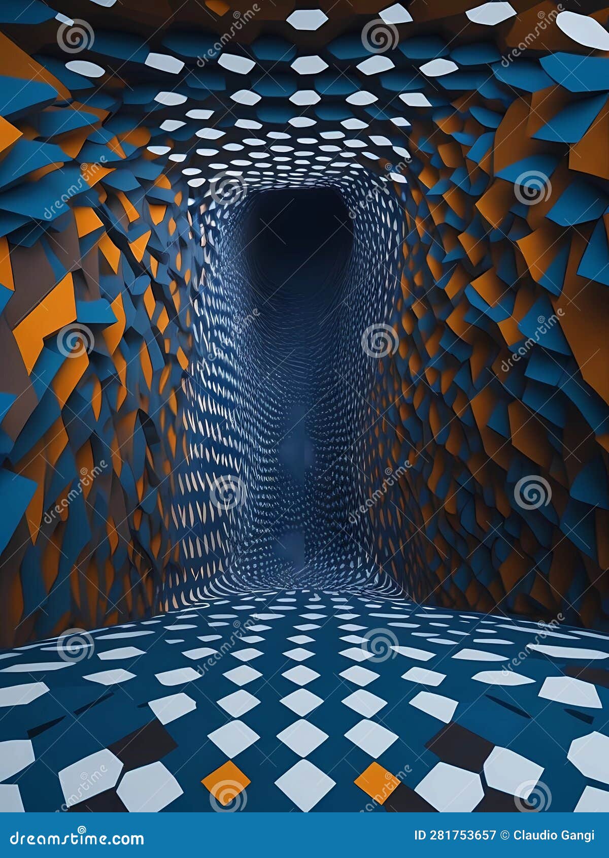 3d Optical Illusion Background Stock Illustration - Illustration of ...