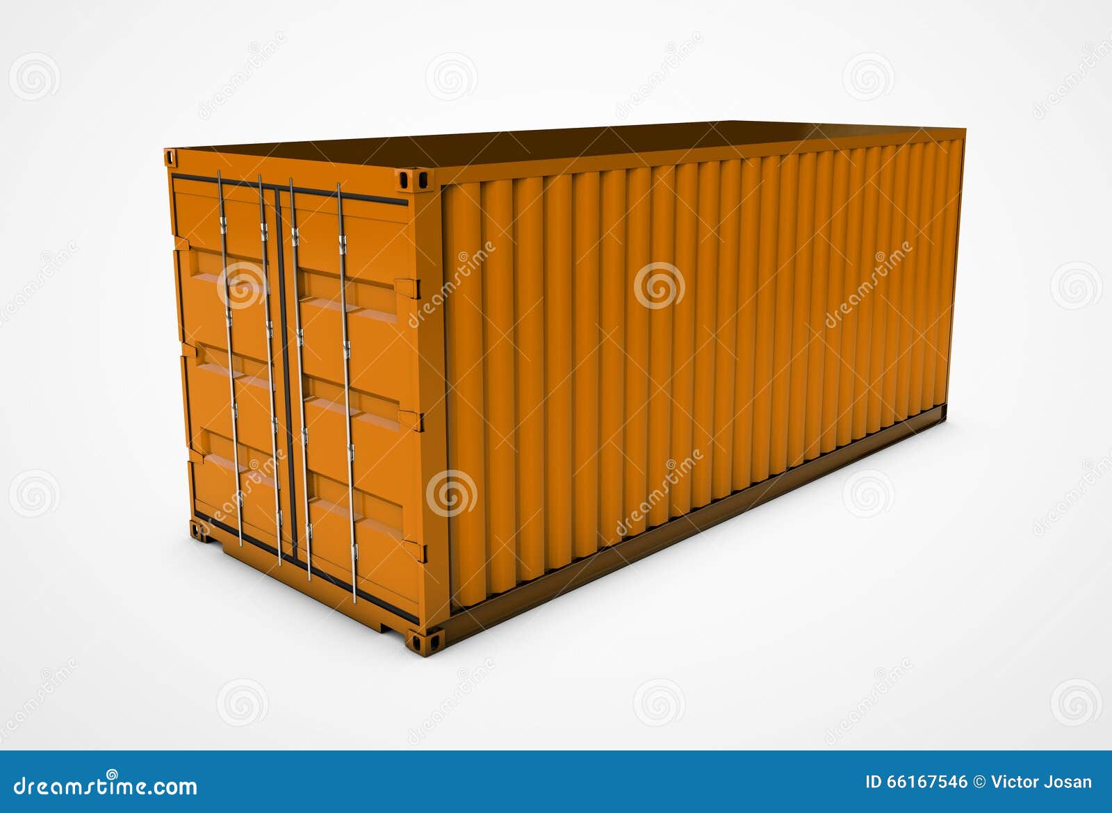 3d Orange Conteiner on a White Background Stock Illustration ...