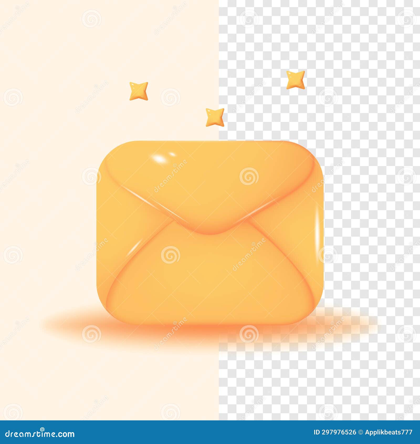 3d Orange Mail. Realistic Vector Icon Illustration Stock Illustration ...