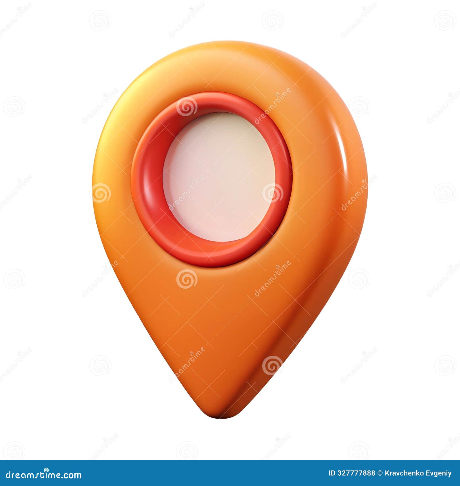 3d Orange Map Pin with a Red Circle in the Center Stock Illustration ...