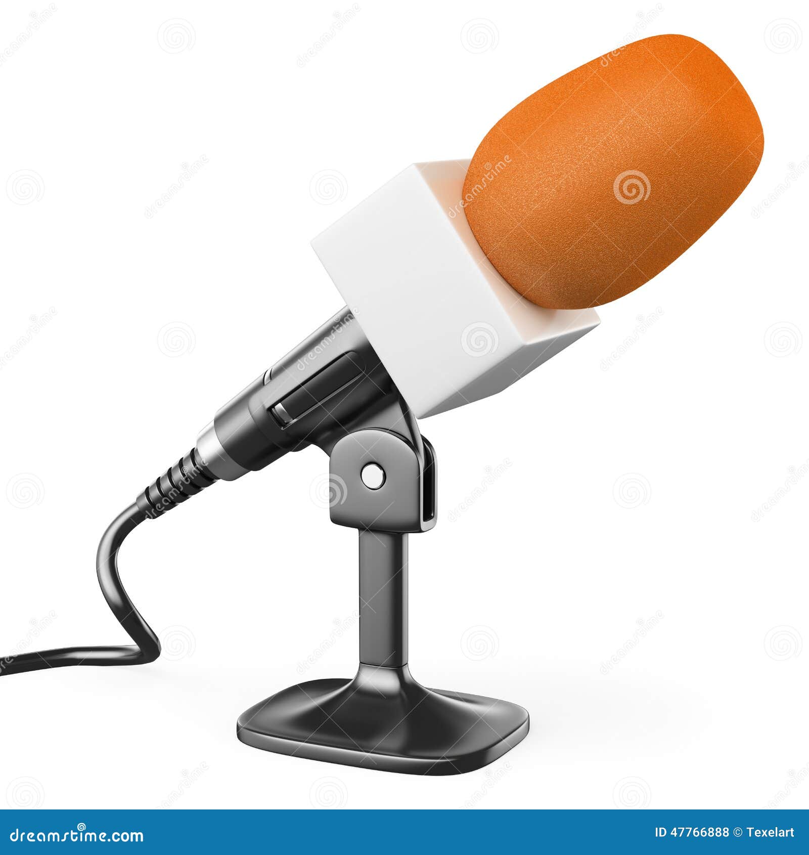 3D orange microphone stock illustration. Illustration of background ...
