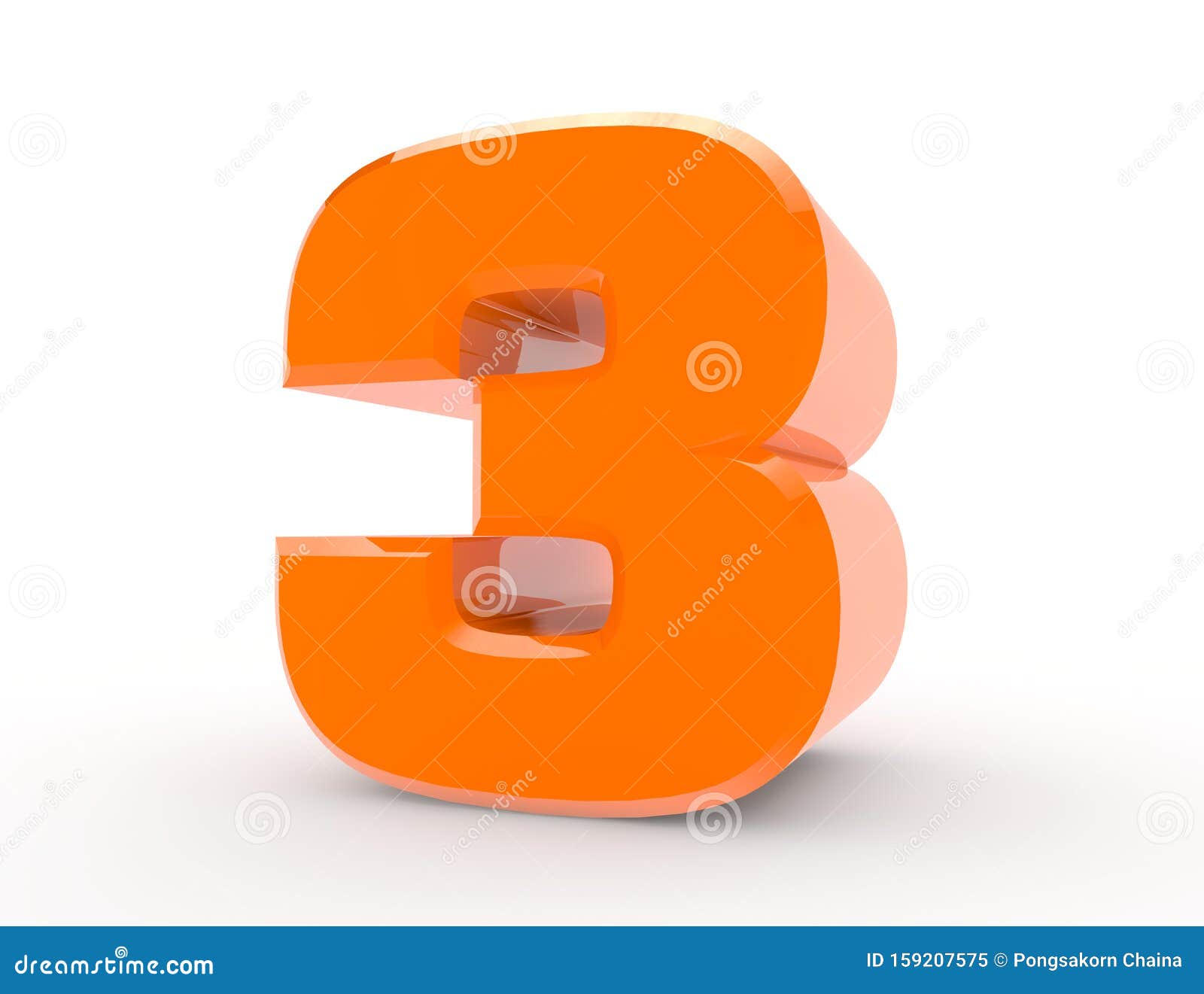 3d Orange Number 3 Isolated on White Background 3d Rendering Stock ...