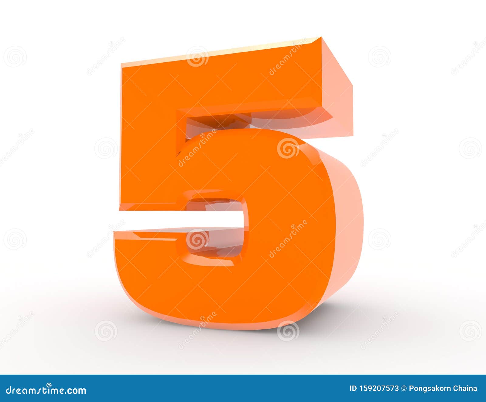 3d Orange Number 5 Isolated on White Background 3d Rendering Stock ...