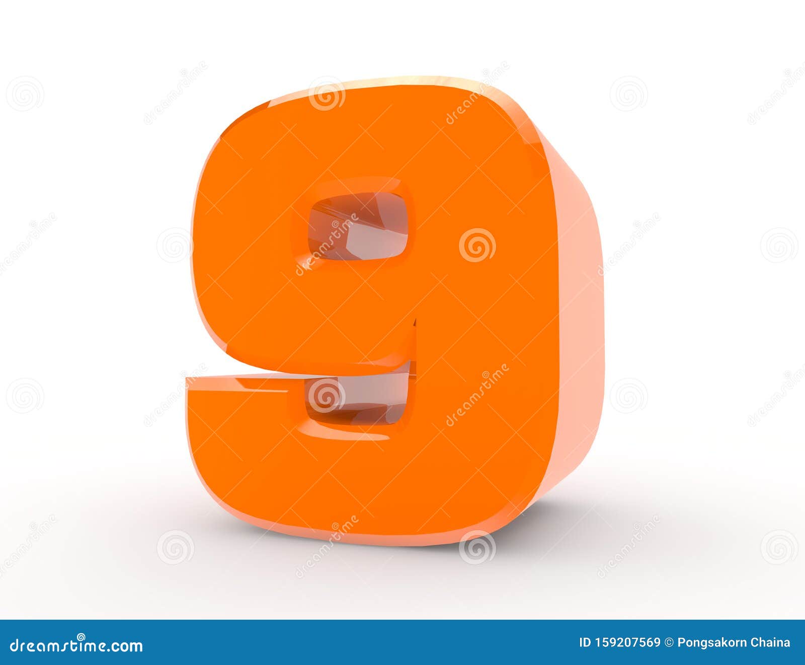 3d Orange Number 9 Isolated on White Background 3d Rendering Stock ...