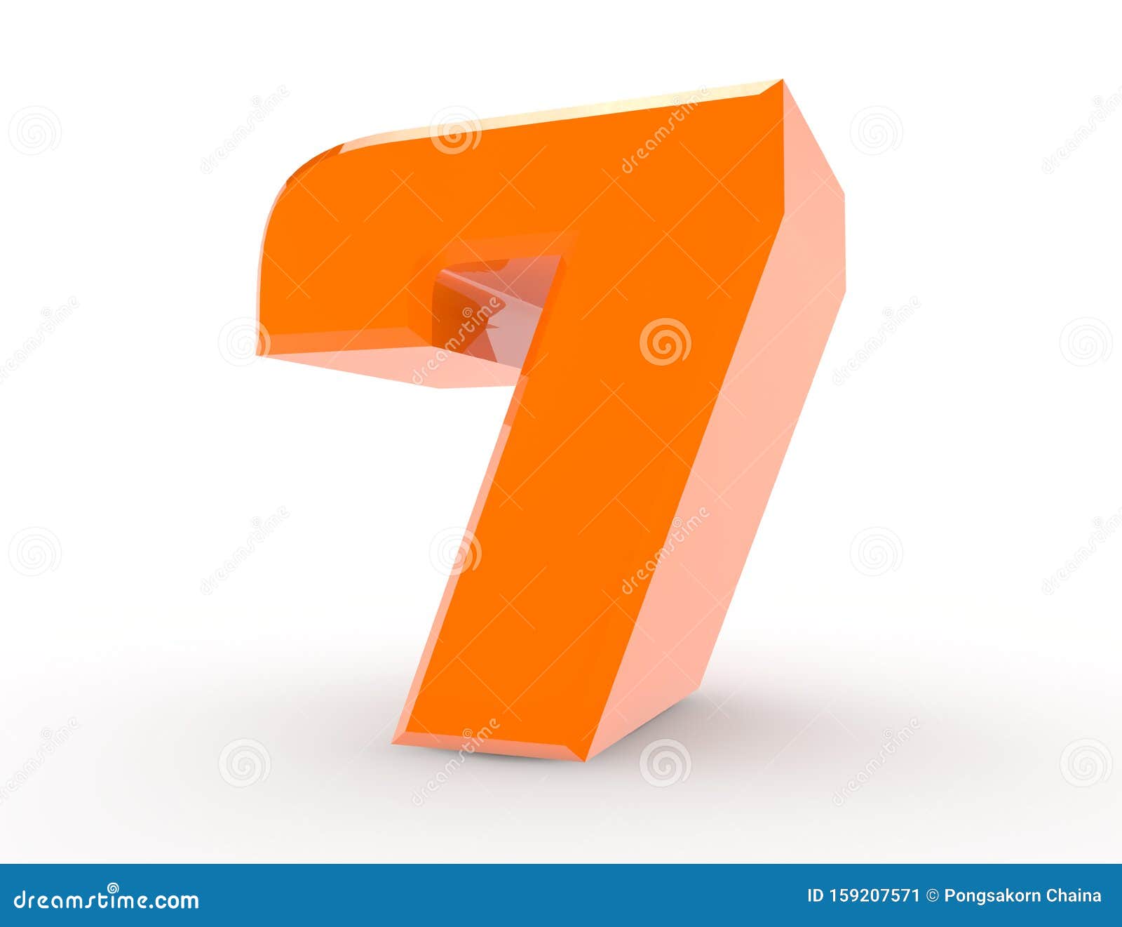 3d Orange Number 7 Isolated on White Background 3d Rendering Stock ...