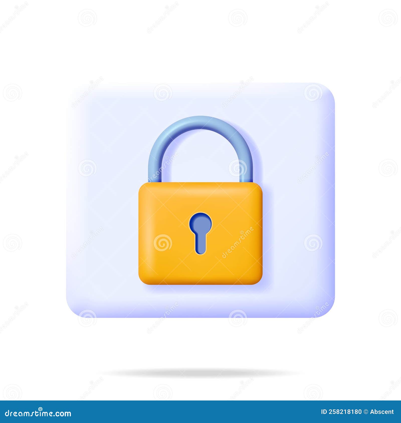 3D Orange Padlock Button Isolated Stock Vector - Illustration of ...