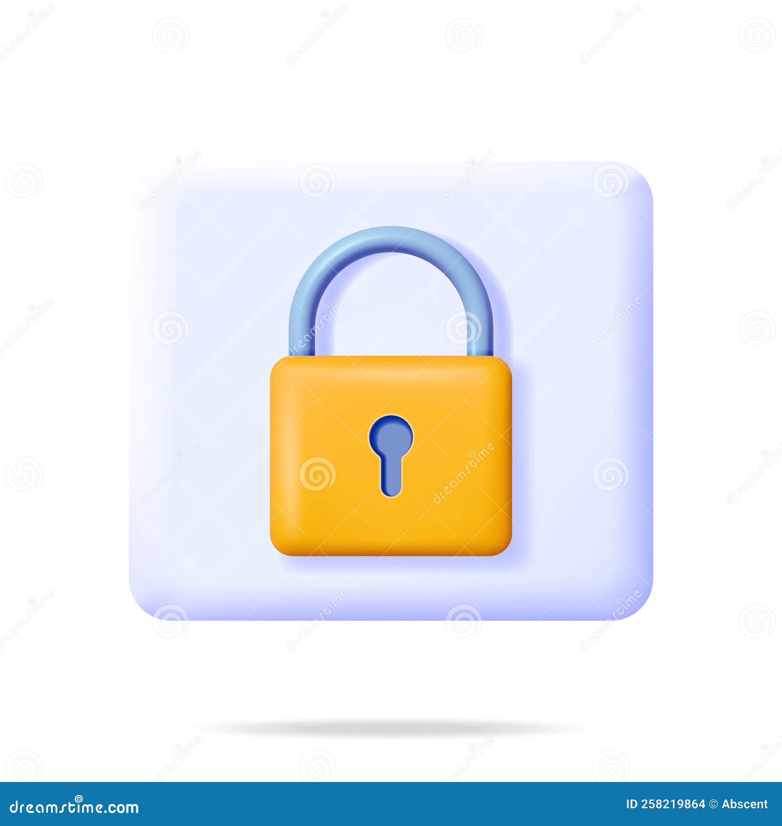 3D Orange Padlock Button Isolated Stock Vector - Illustration of lock ...
