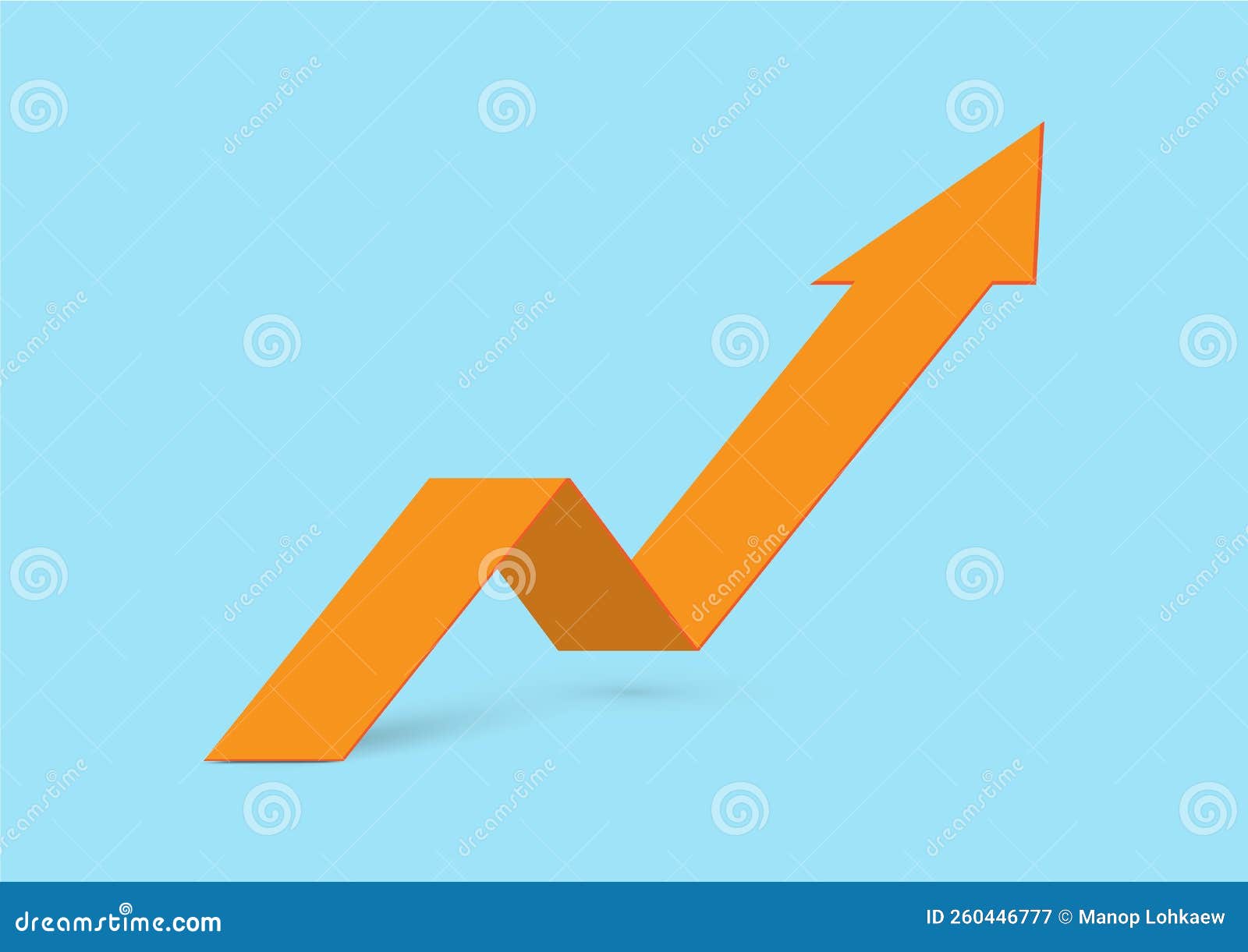 Orange Up Arrow on Blue Background Vector Illustration Stock Vector ...