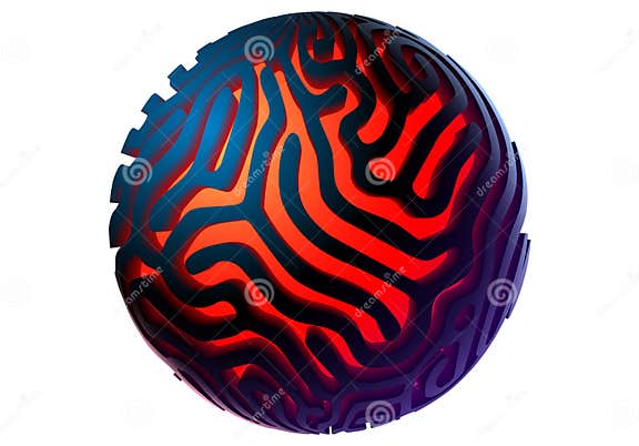 3d Orb Shape with Algorithmic Pattern, Holographic Color Gradient ...