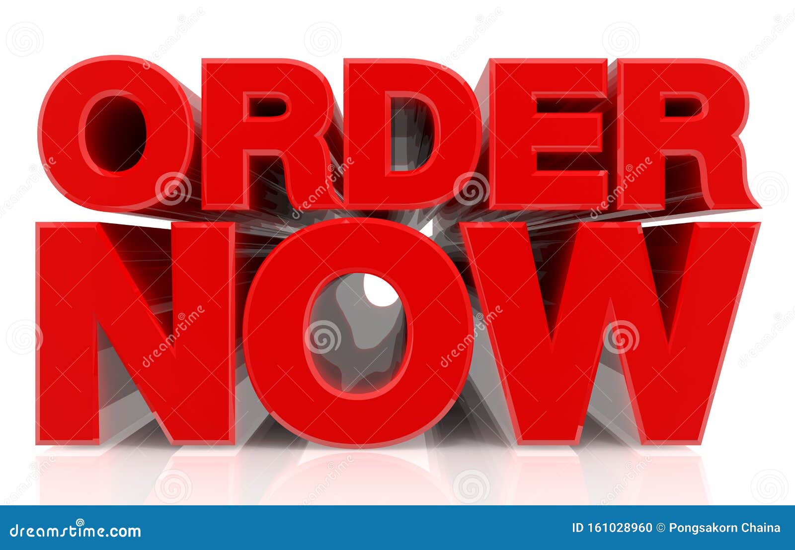 3D ORDER NOW Word on White Background 3d Rendering Stock Illustration ...