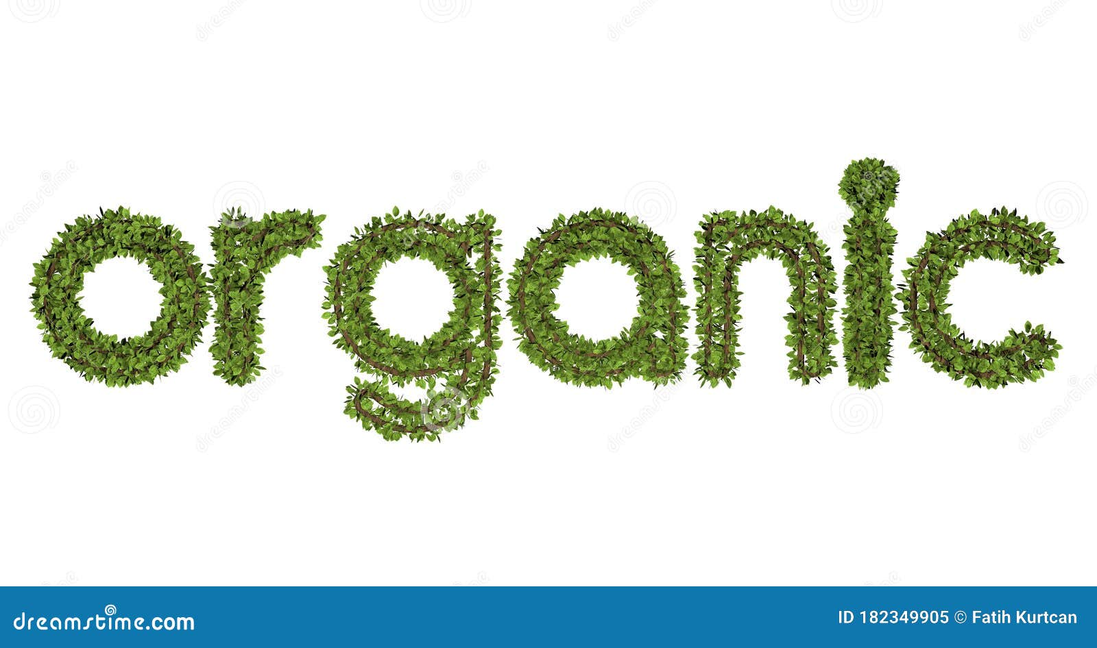 3D Organic Text on White Background. Stock Illustration - Illustration ...