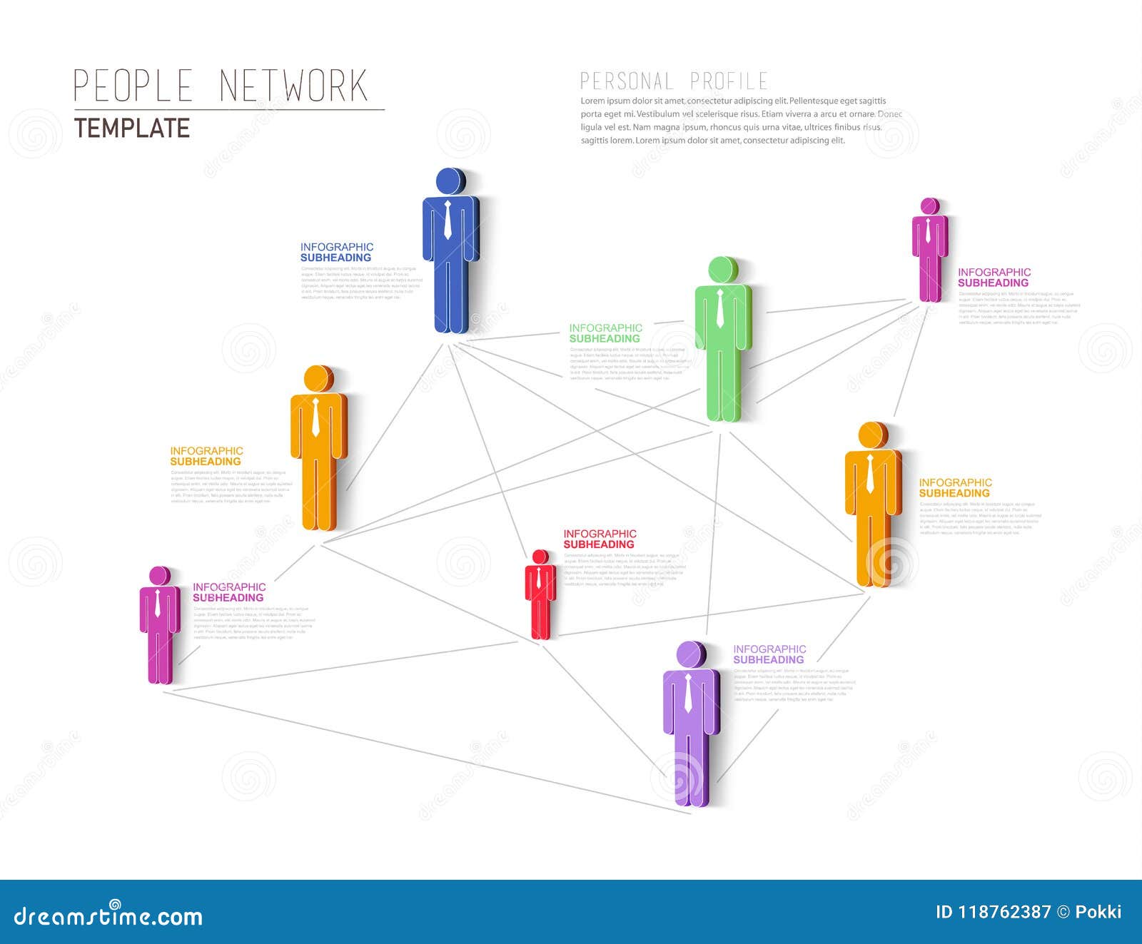3D Organisation Personal Network Vector Template. Stock Vector ...