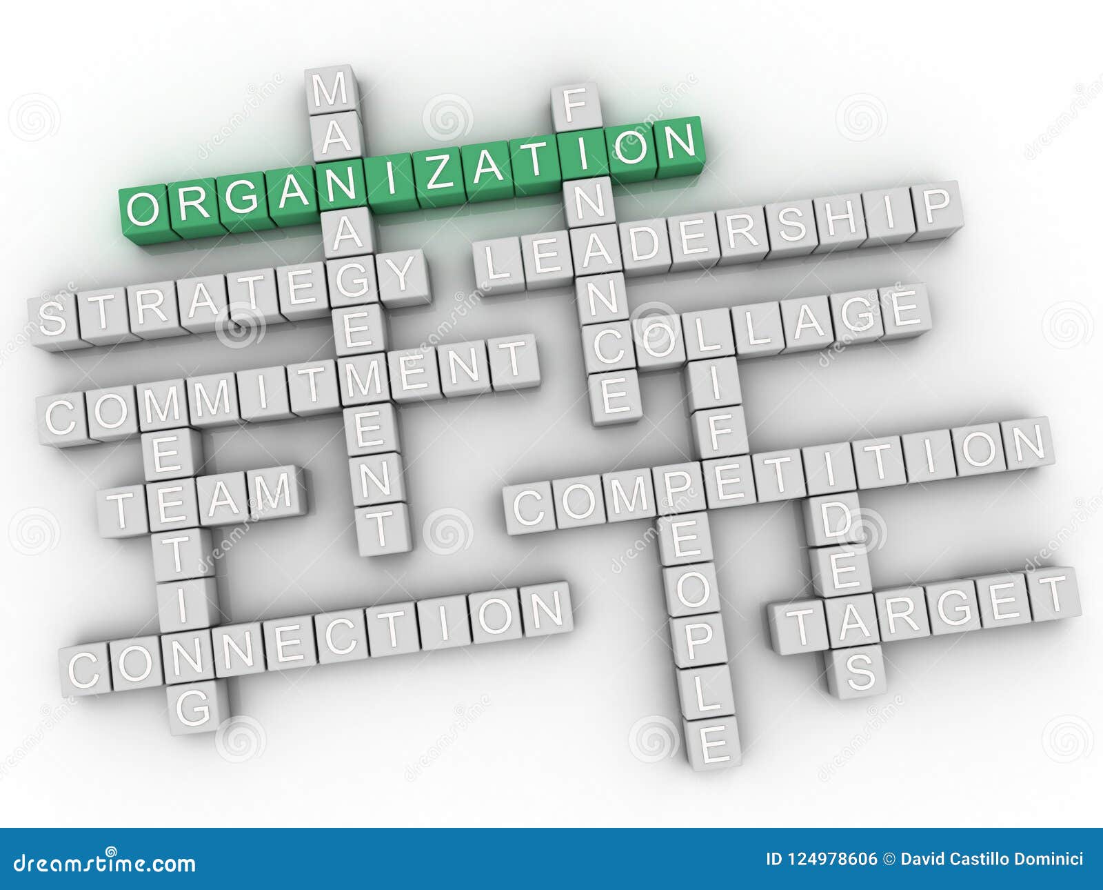3d Organization Word Cloud, Business Concept Background Stock ...