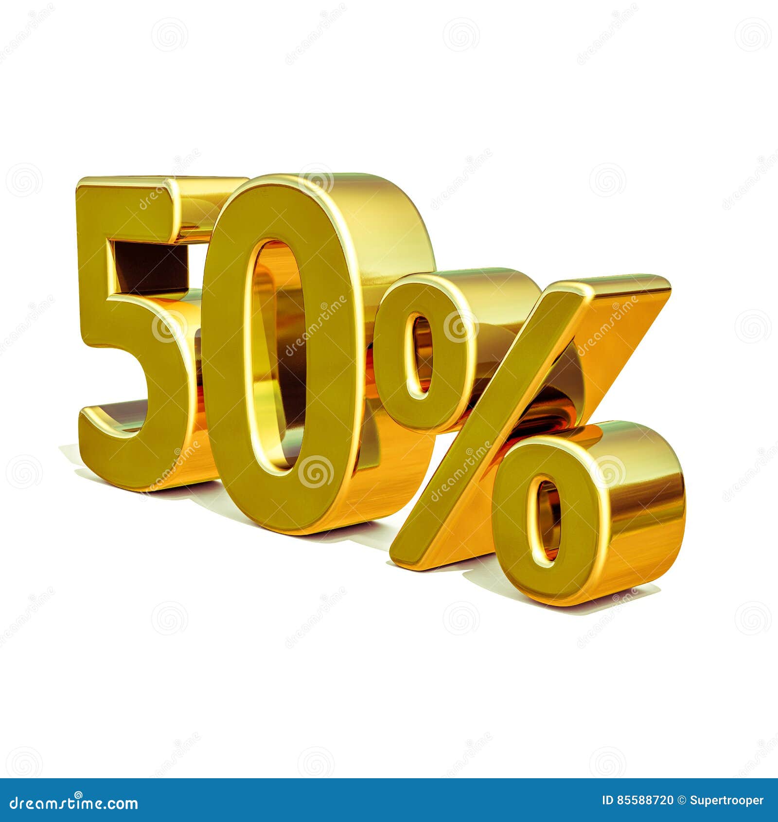 3d Ouro 50 Sinal De Cinqüênta Por Cento Ilustração Stock - Ilustração ...