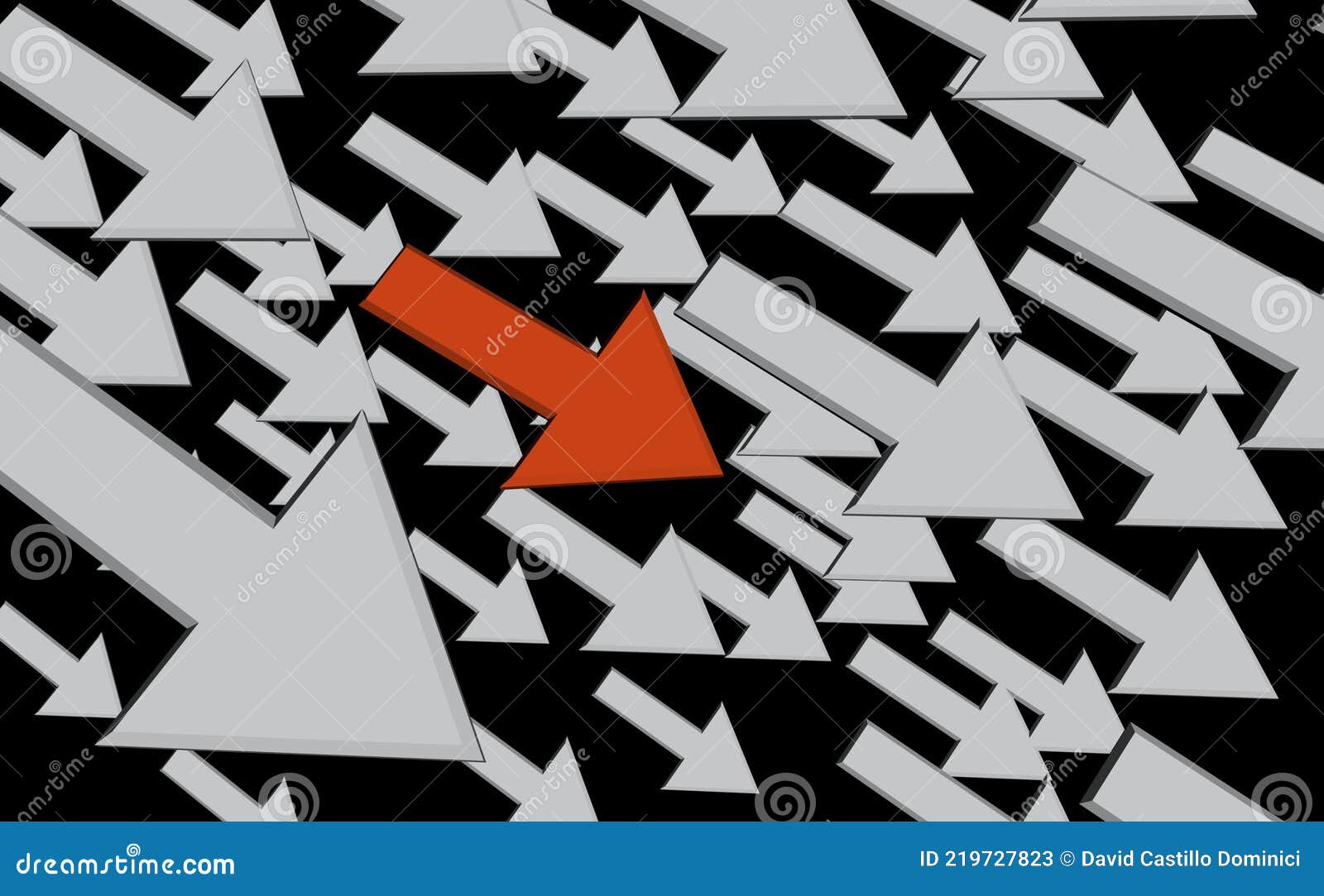 3d Out of the Crowd. Be Different and Unique Stock Illustration ...