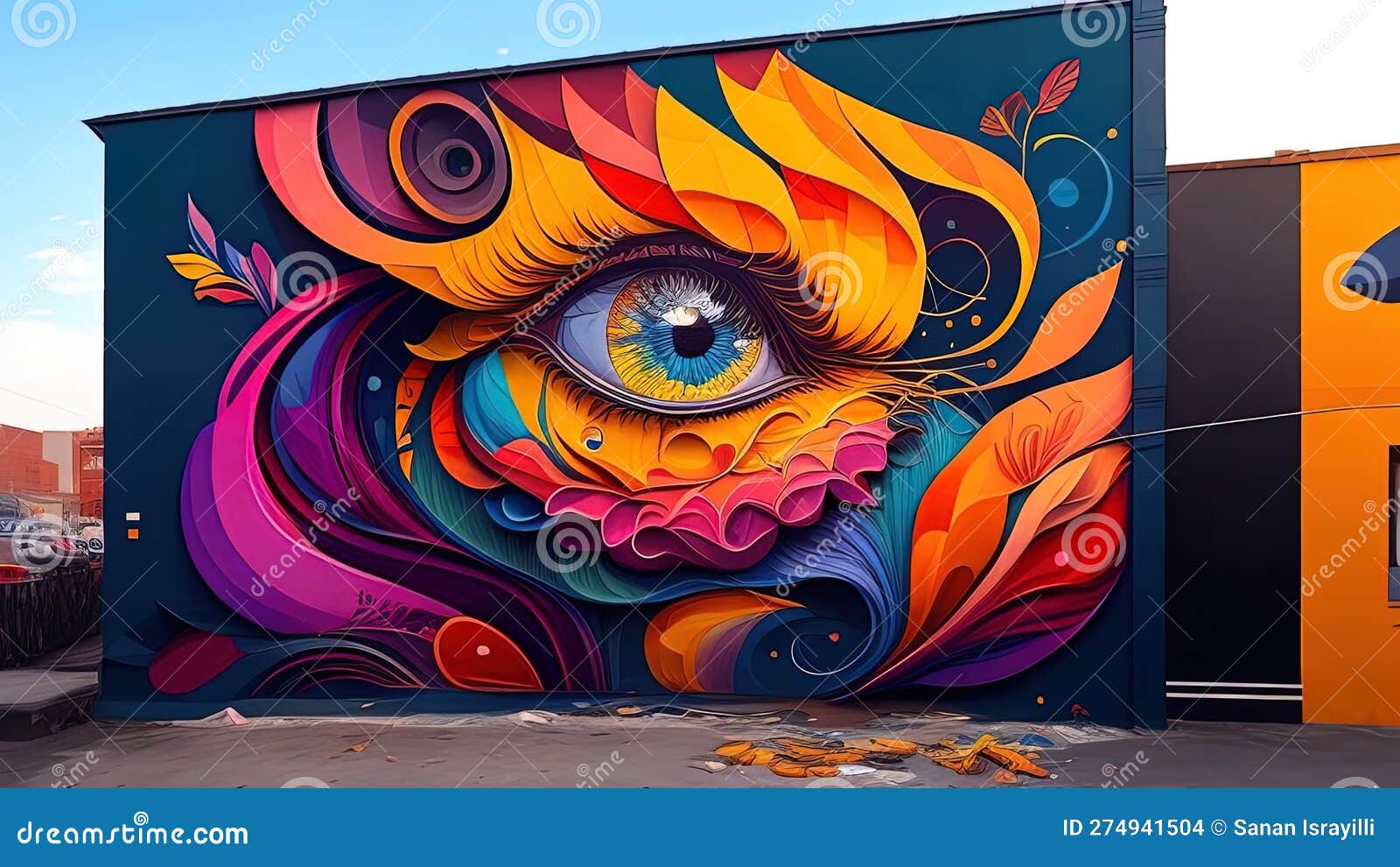 3d Outdoor art. 3d render stock illustration. Illustration of bright ...