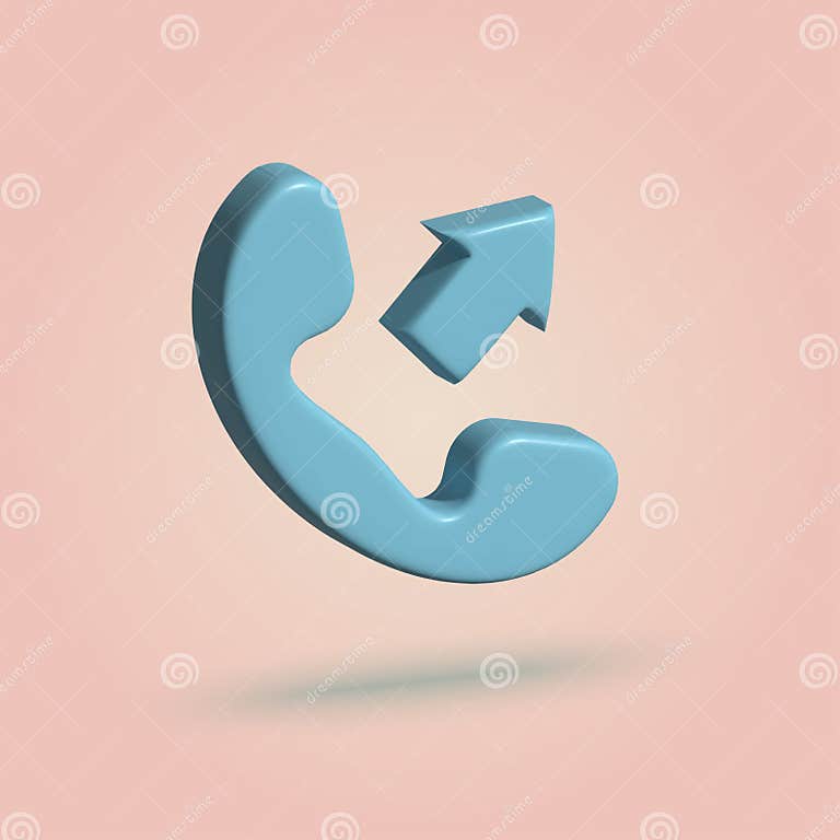 3d Outgoing Call Icon. Vector Stock Vector - Illustration of outgoing ...